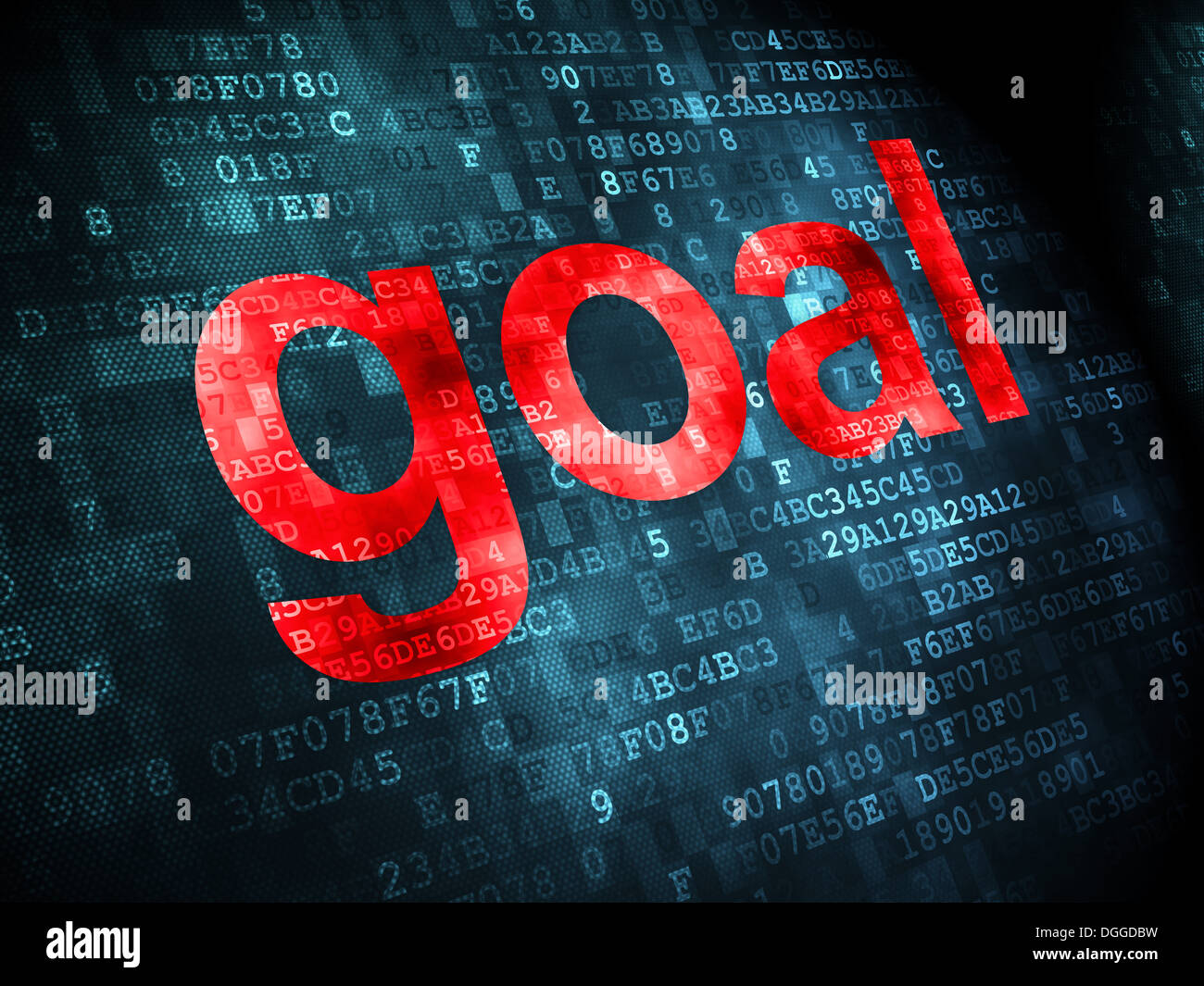 Advertising concept: Goal on digital background Stock Photo - Alamy