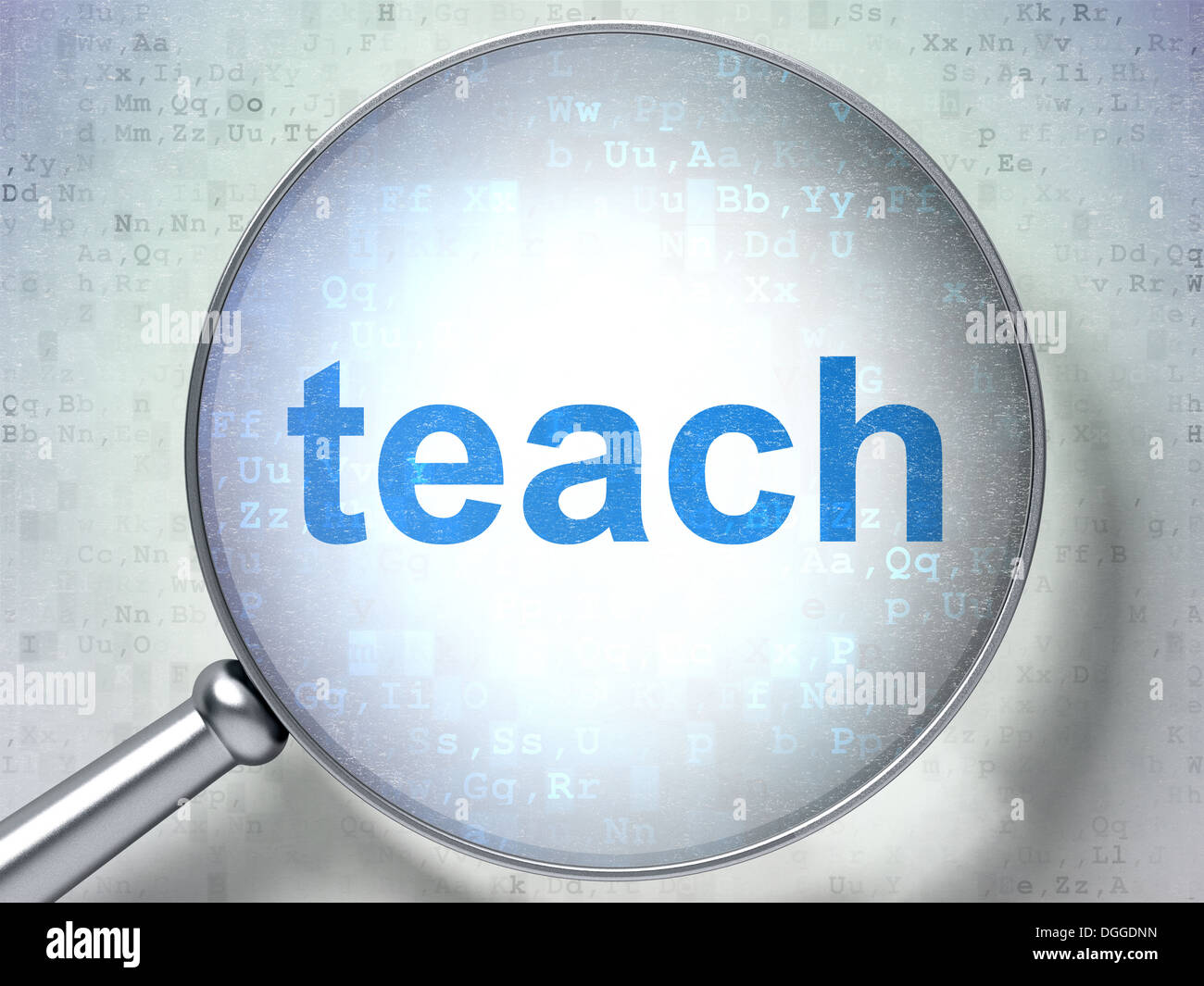 Education concept: Teach with optical glass Stock Photo - Alamy