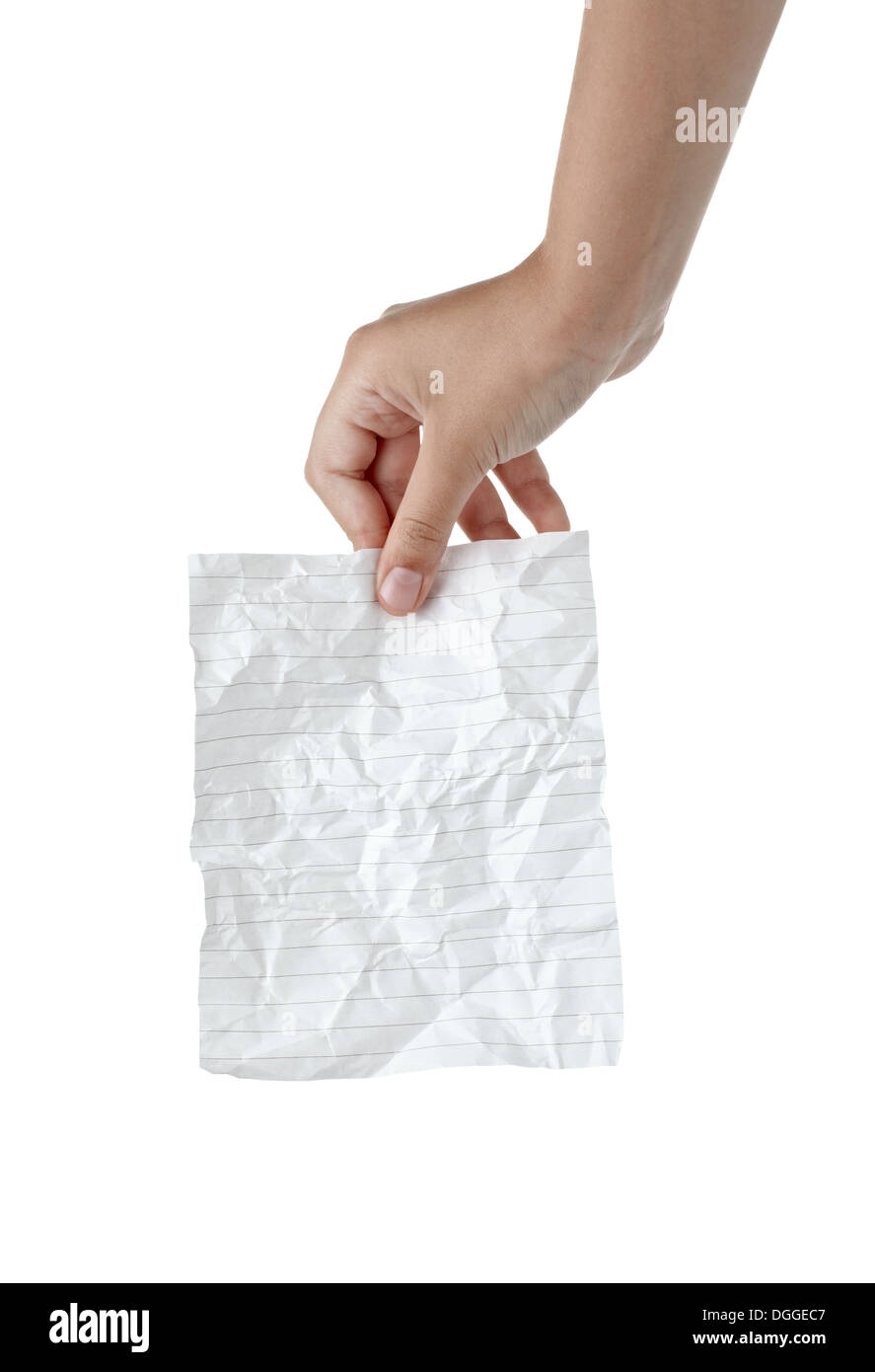 hand holding a note Stock Photo - Alamy