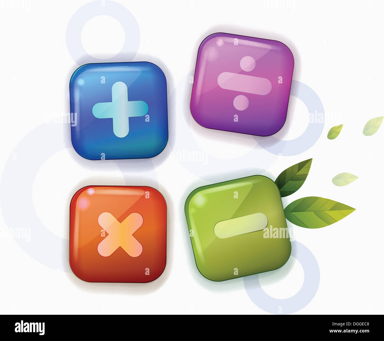 an illustration of different color calculator buttons Stock Photo - Alamy