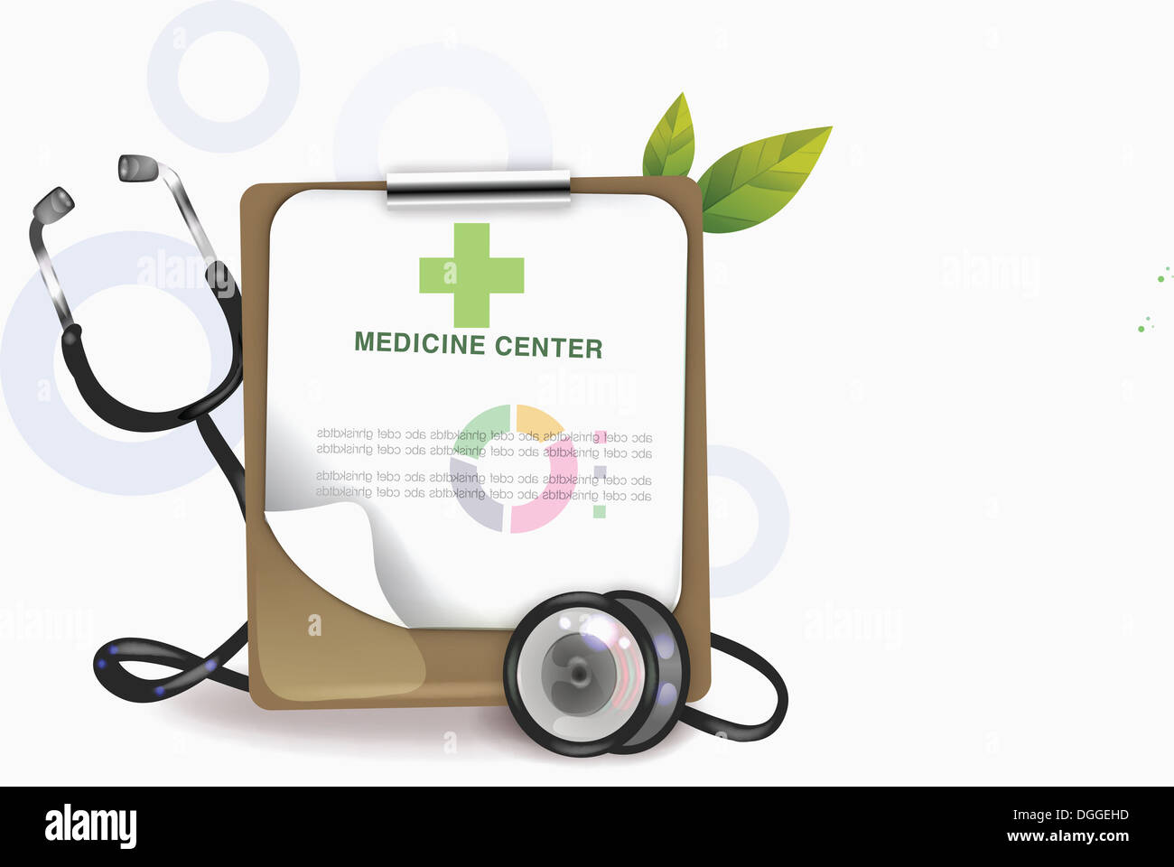 an illustration of a stethoscope and a patient chart Stock Photo - Alamy