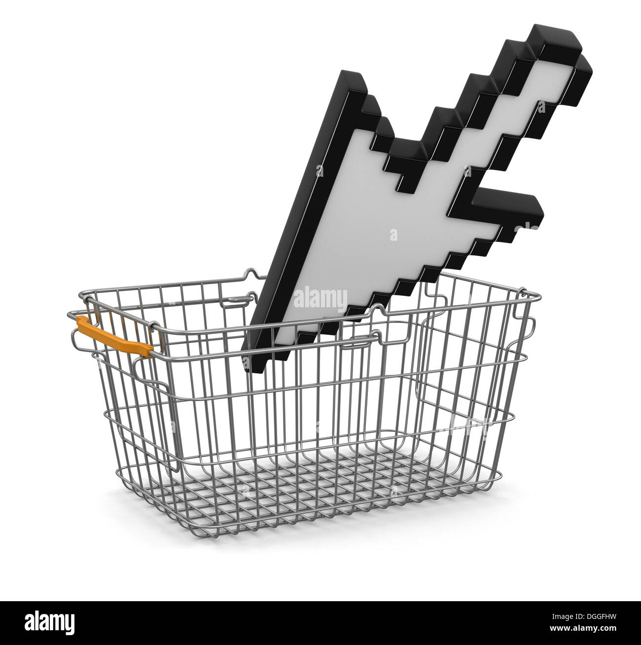 Shopping Basket and cursor (clipping path included Stock Photo - Alamy