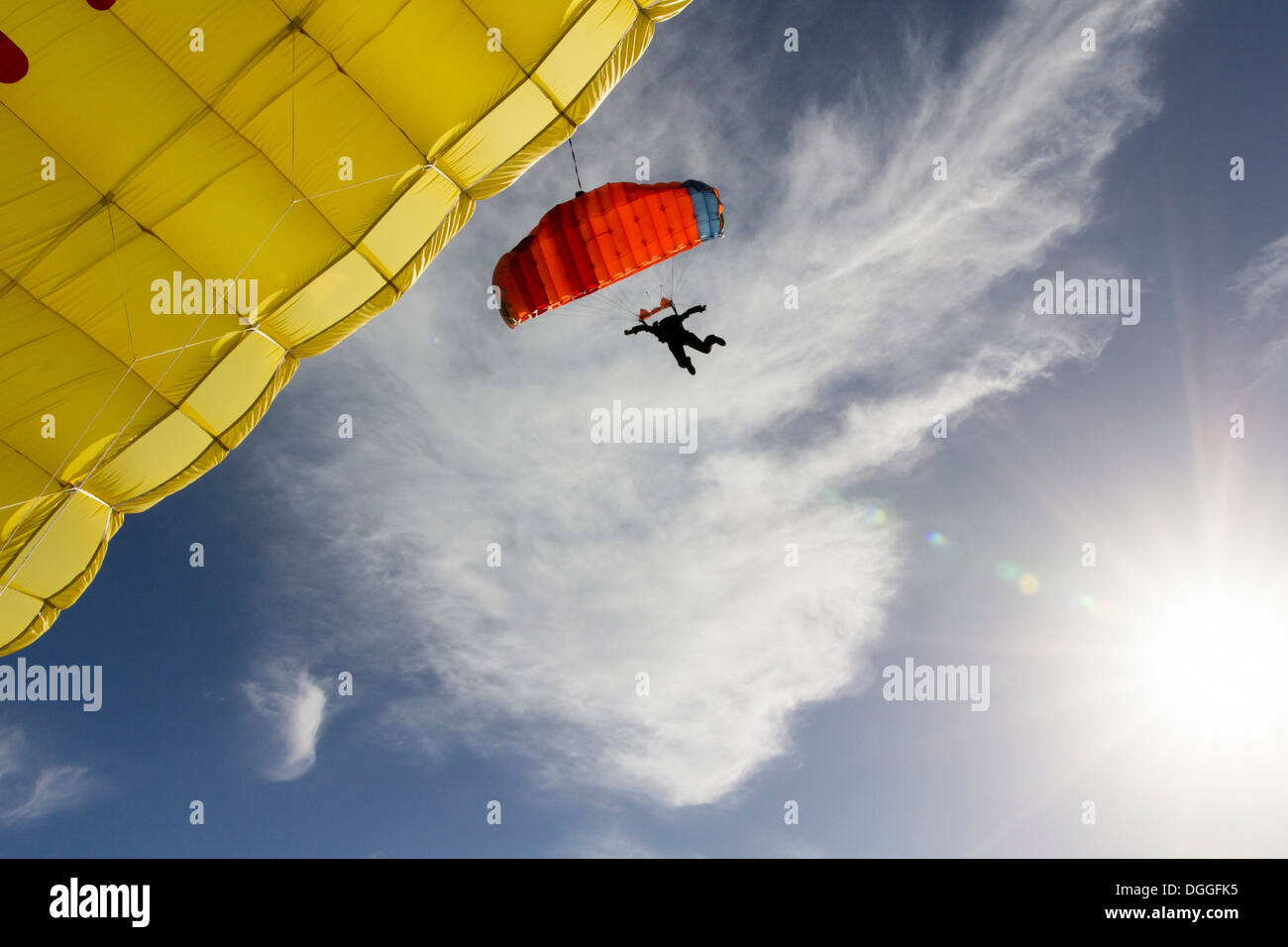Female skydiving silhouette hi-res stock photography and images - Alamy