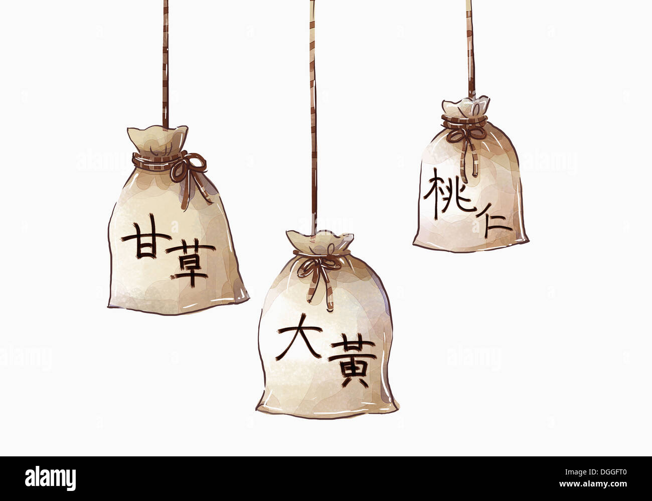 an illustration of three tea bags Stock Photo - Alamy