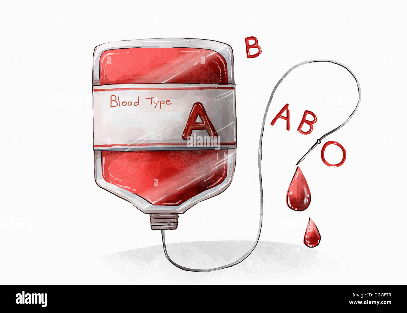 an illustration of a bag of A type blood Stock Photo - Alamy