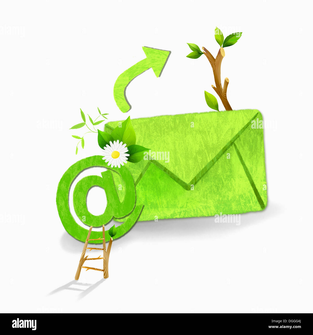 an illustration of a green recycling e-mail Stock Photo - Alamy