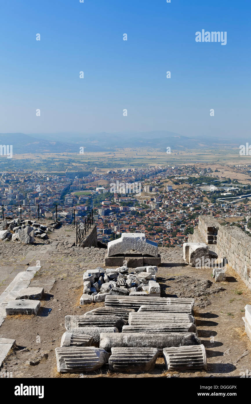 Columns at the ancient excavation site of Pergamon or Pergamum, town of ...