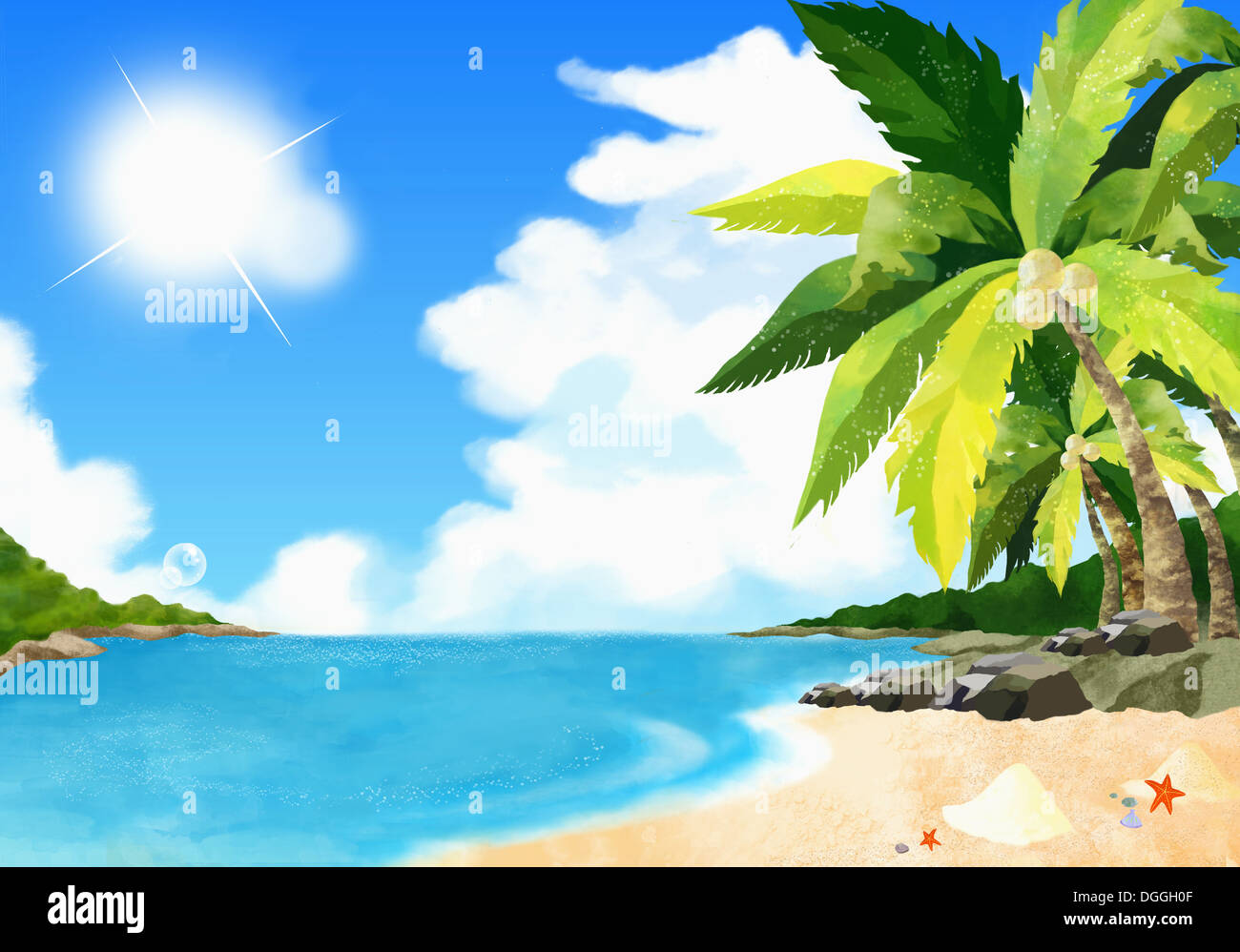 an illustration of a beach Stock Photo - Alamy