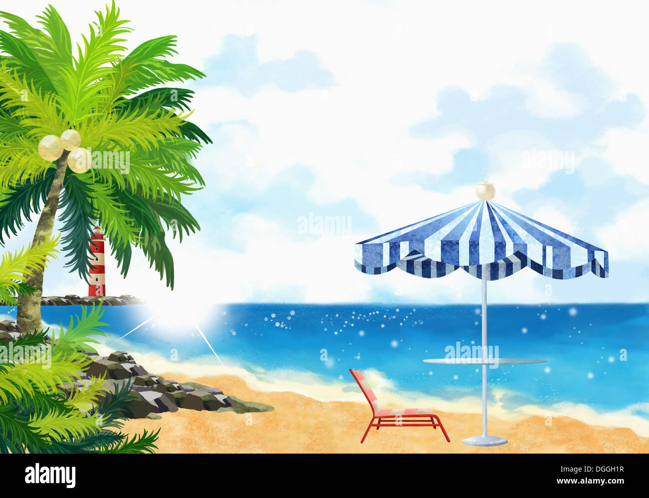 an illustration of a beach Stock Photo - Alamy