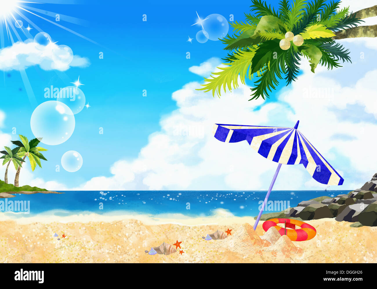 an illustration of a beach Stock Photo - Alamy