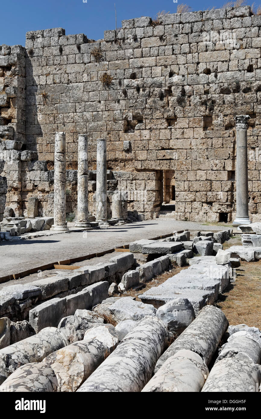 Entrance to the former baths, nymphaeum and spas in the excavation site ...