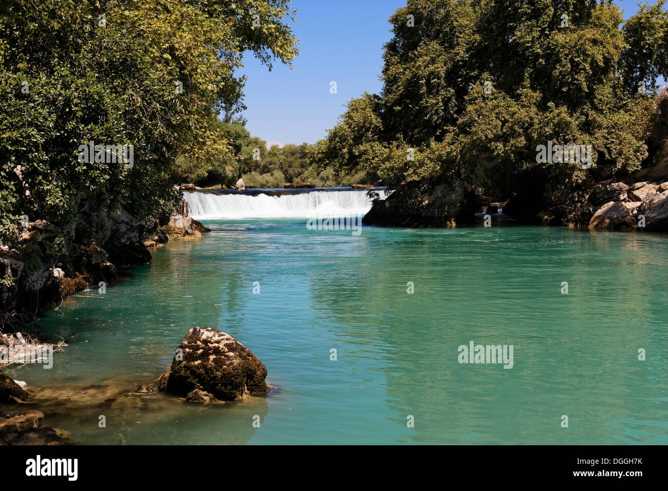 Waterfall on the Manavgat river, at the town of Manavgat, Antalya ...