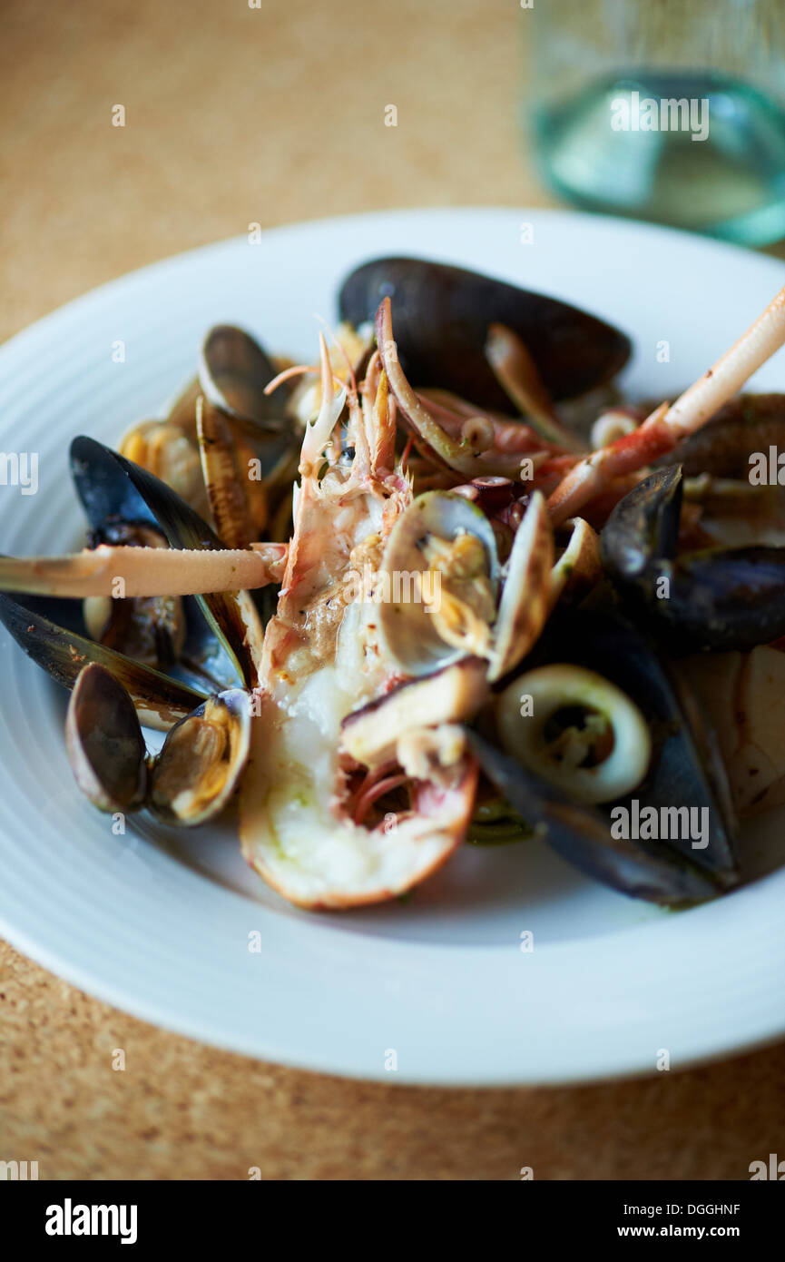 Still life with plate of shellfish Stock Photo - Alamy