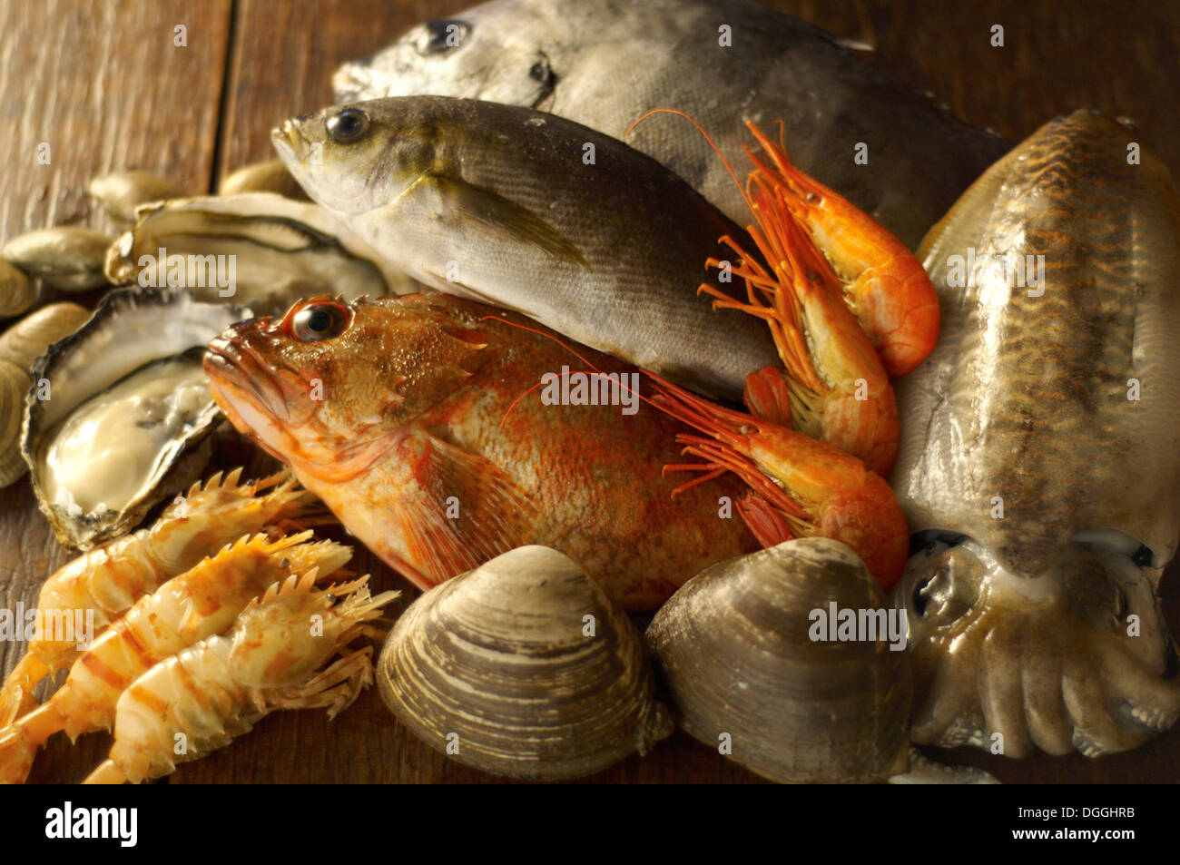 Still life with selection of seafood Stock Photo - Alamy