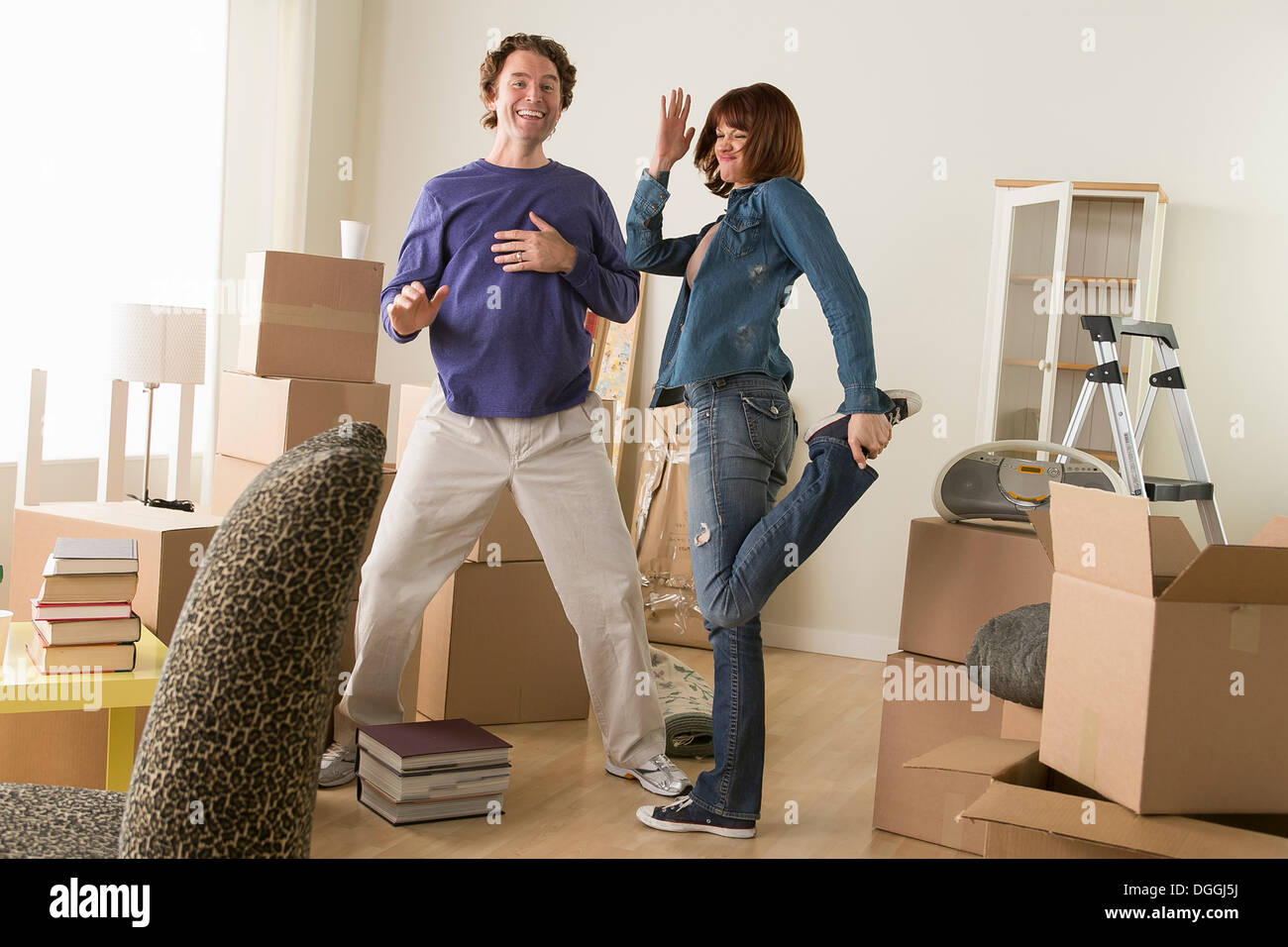 Young couple dancing cardboard hi-res stock photography and images - Alamy