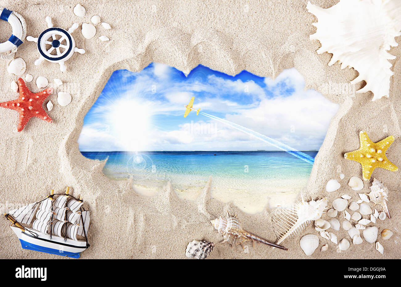 a beach view inside the sand Stock Photo - Alamy