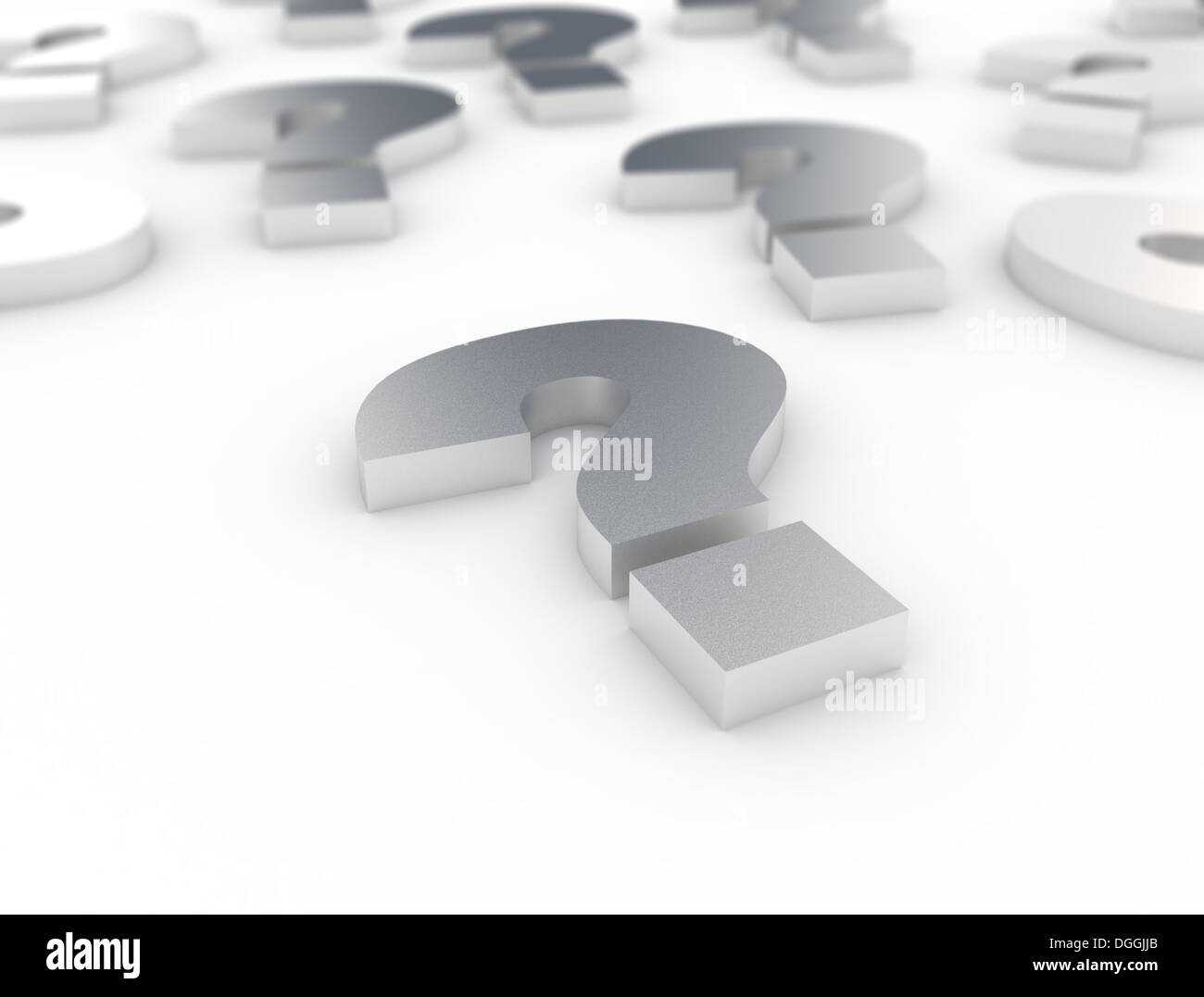 group of metal question marks on white background Stock Photo - Alamy