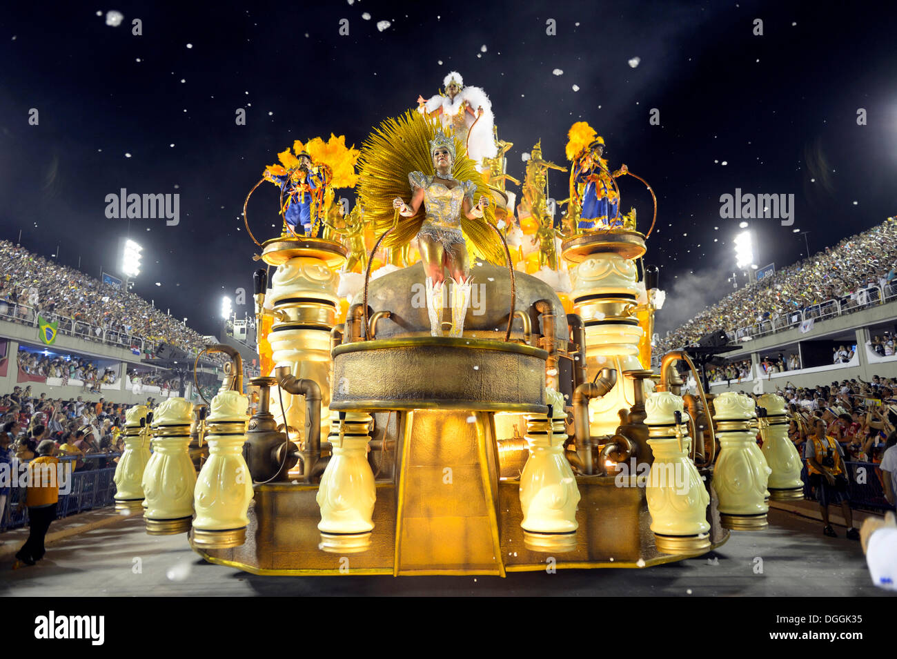 Allegorical float, beer theme, parade of the samba school Unidos da ...