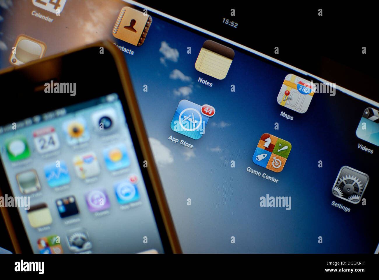 Screens of iPad and iPhone Stock Photo - Alamy
