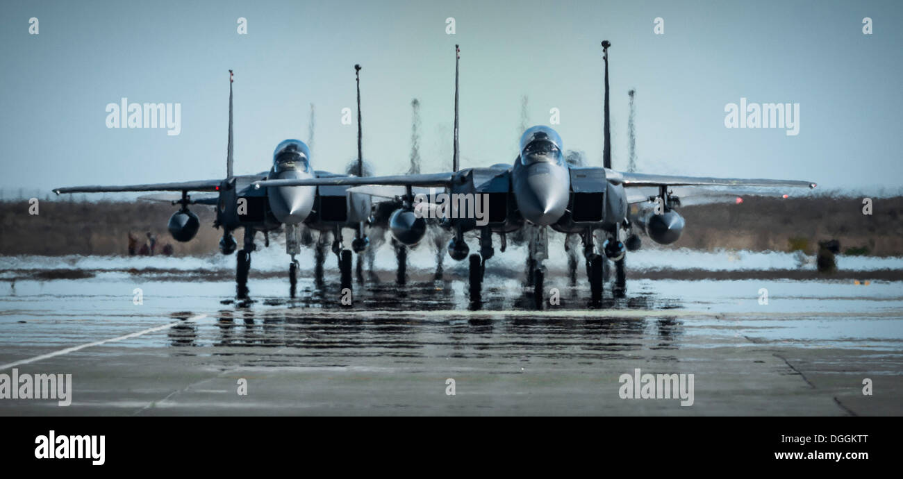 Returning U.S. Air Force F-15E Strike Eagles with the 389th Fighter ...