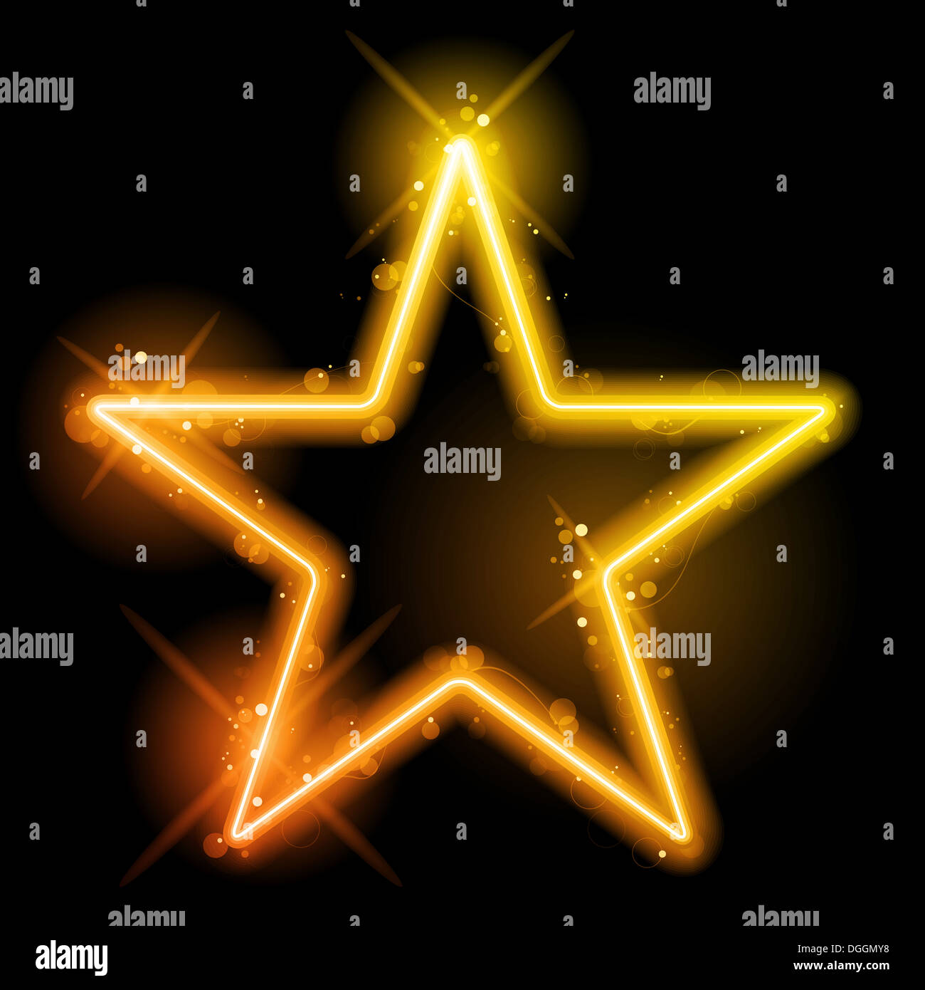 Vector - Glowing Neon Yellow Orange Star Stock Photo - Alamy