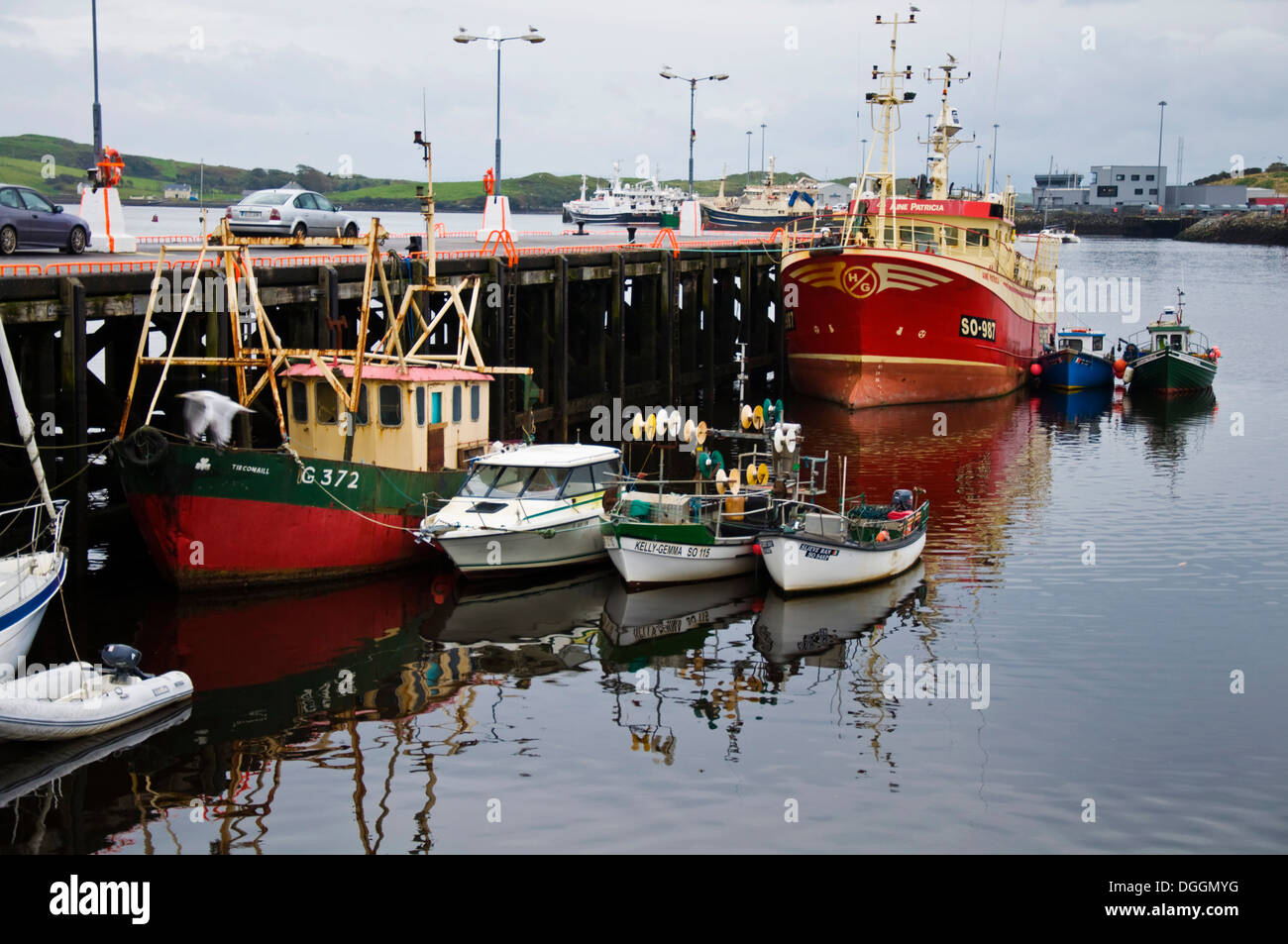 Fishing boats moored in Killybegs Harbour County Donegal Ireland Stock ...