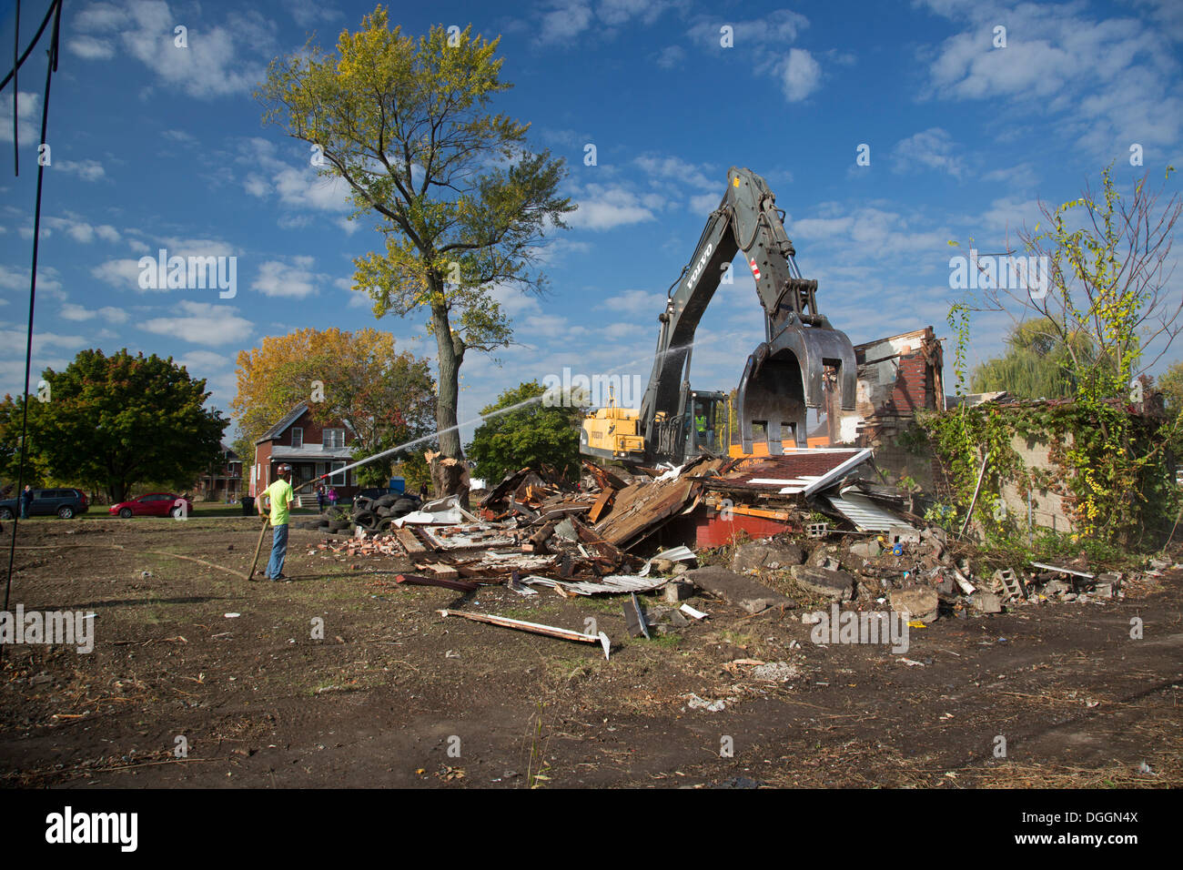Land is cleared for large urban farm in Detroit Stock Photo - Alamy