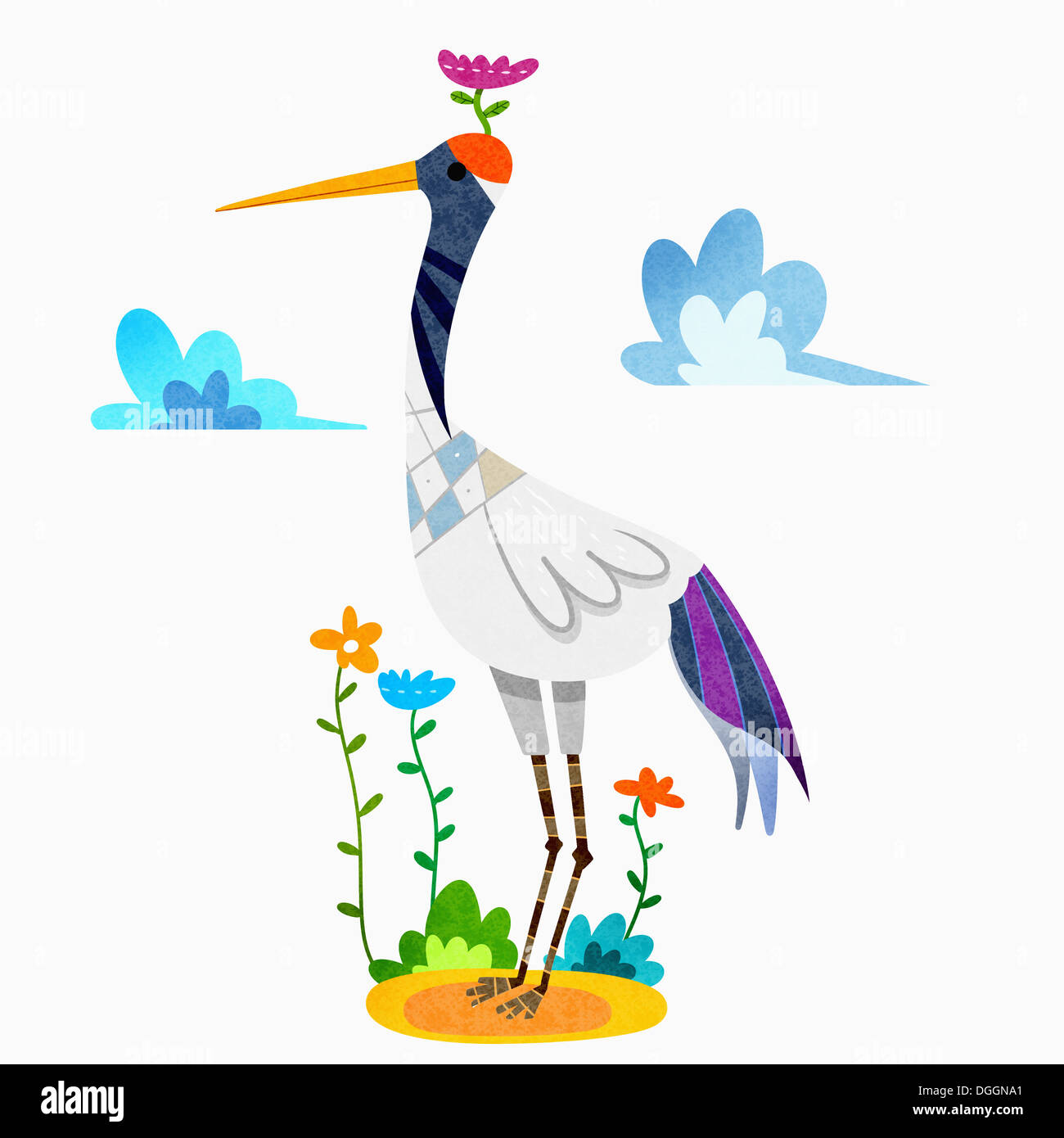an illustration of an stork Stock Photo - Alamy