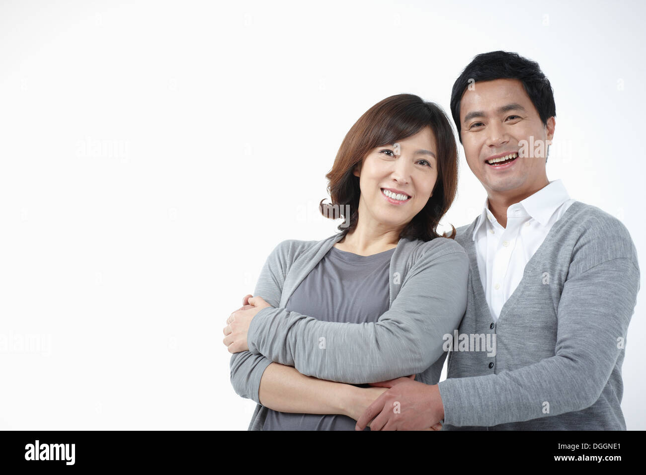 Smiling woman man two Cut Out Stock Images & Pictures - Alamy