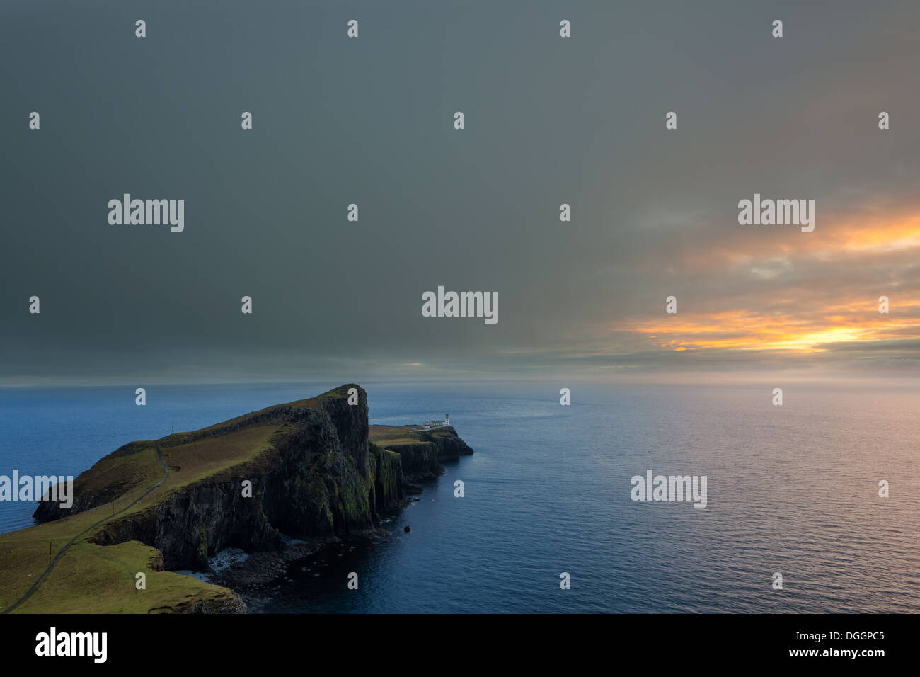 Sunset at Neist Point, the westernmost point of Isle of Skye Stock ...