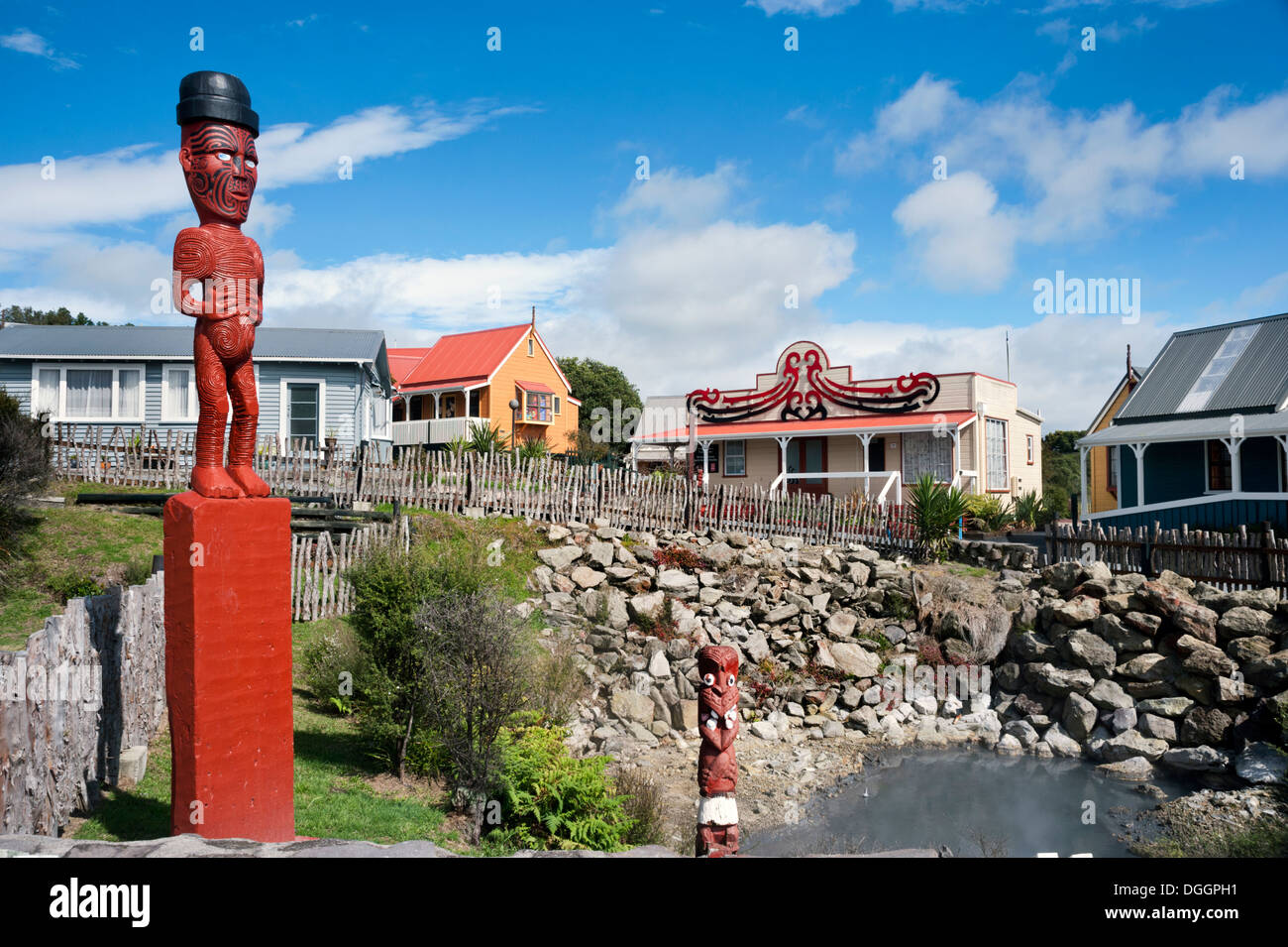 Whakarewarewa Maori thermal village, Rotorua, North Island, New Zealand ...