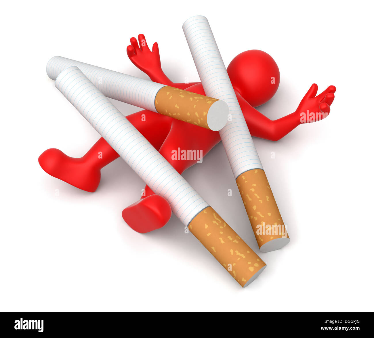 Cigarettes beats man (clipping path included Stock Photo - Alamy