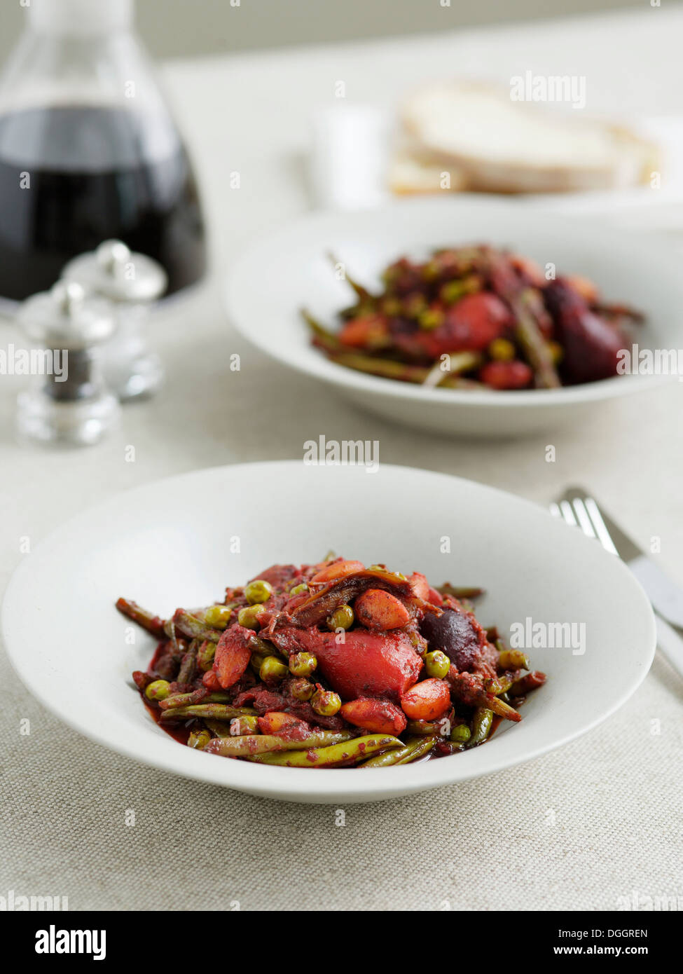 Salad of braised beetroot, peas and beans Stock Photo - Alamy