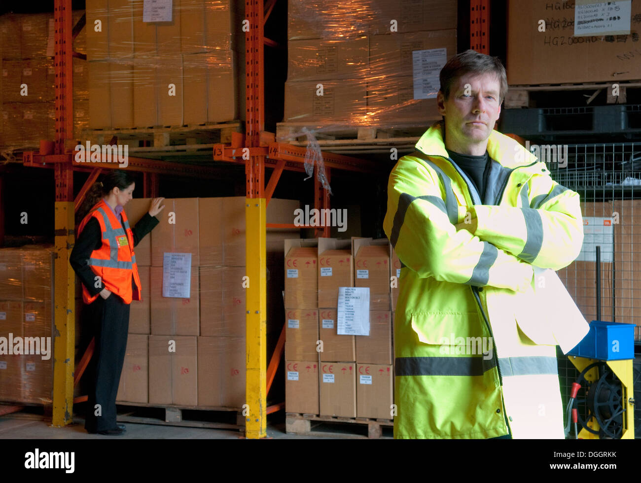Serious male supervisor in warehouse Stock Photo - Alamy