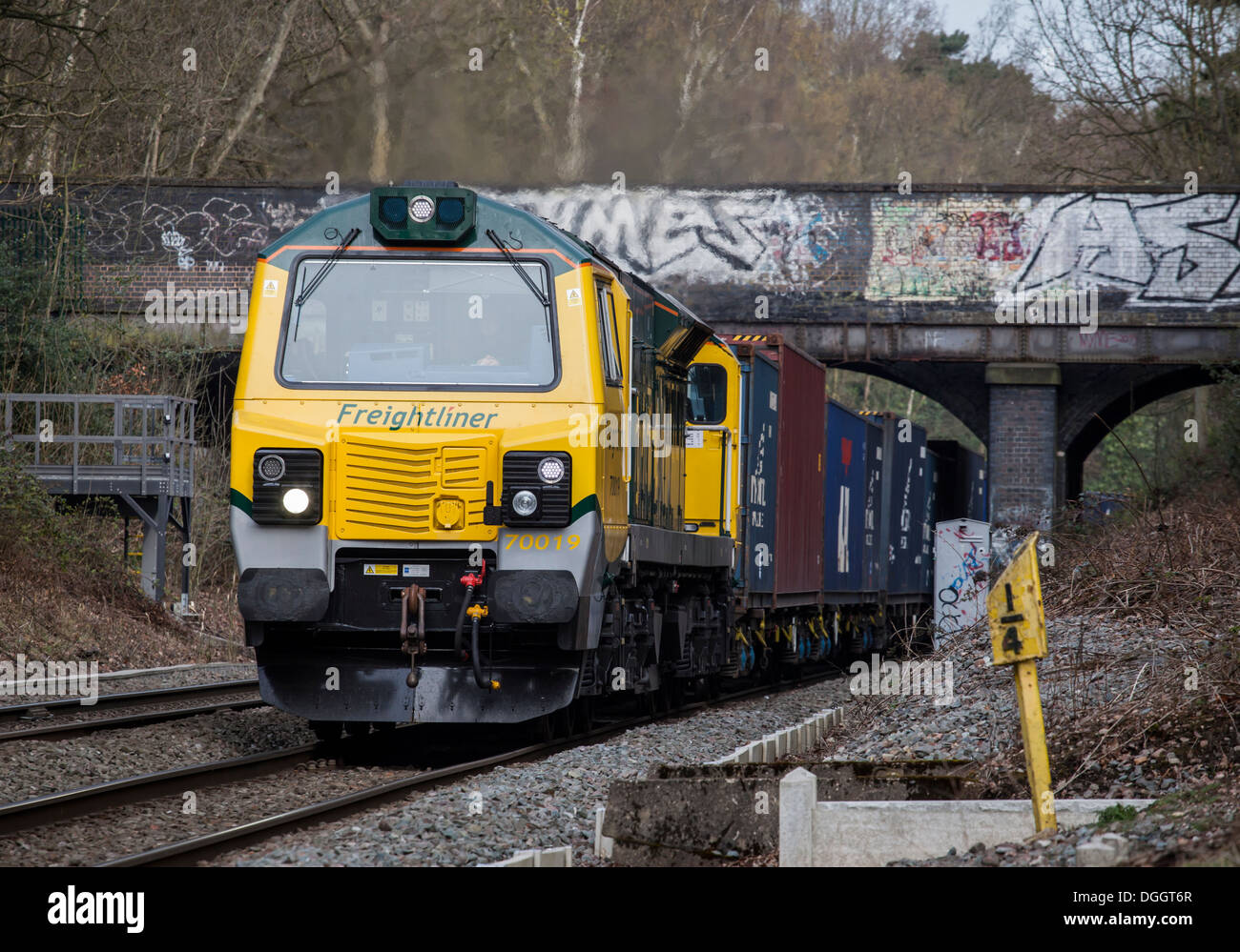 Rail Freight Class 70 passing through Sutton Park with a Freightliner ...