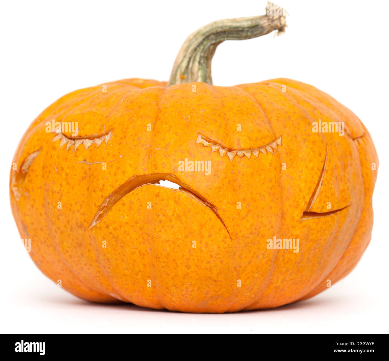Orange pumpkin sad face Cut Out Stock Images & Pictures - Alamy