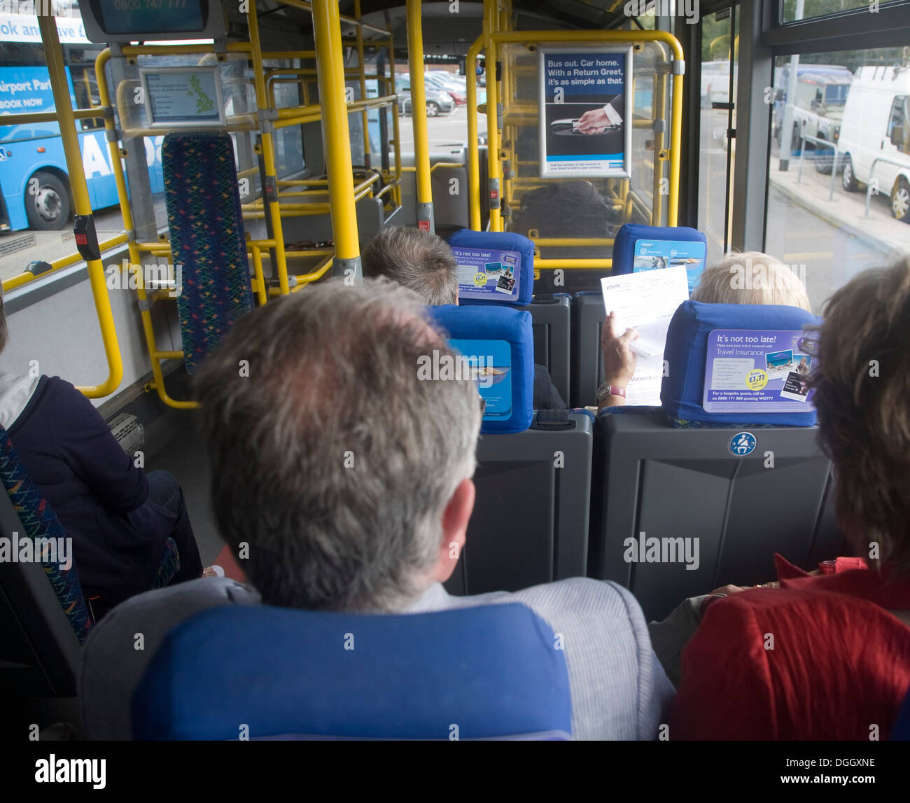 Passengers travelling on Airparks airport parking shuttle bus Gatwick ...