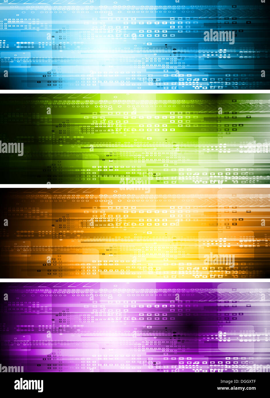 Technical vector banners, four colours. Eps 10 Stock Photo - Alamy
