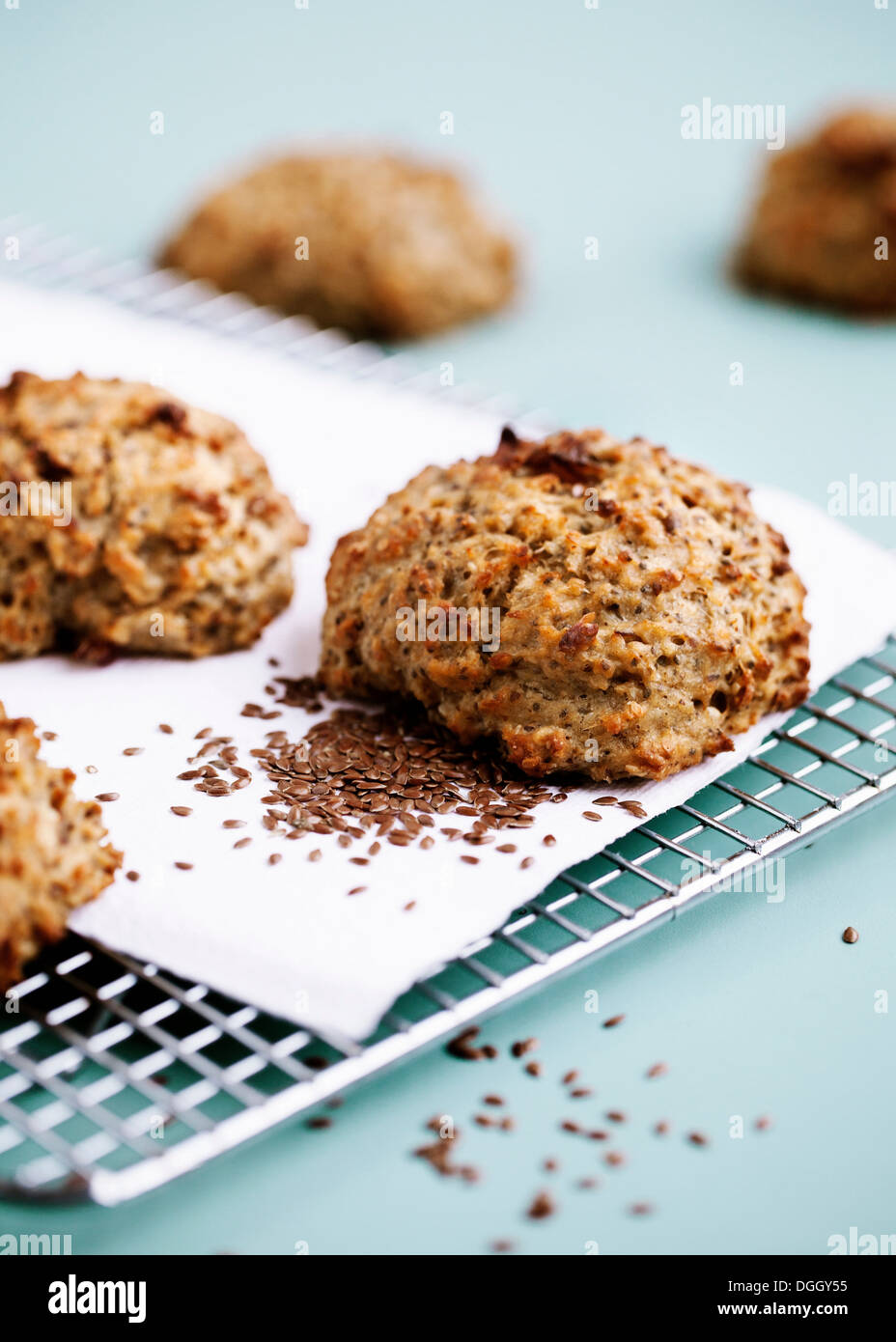 Health cakes with flax seeds Stock Photo - Alamy