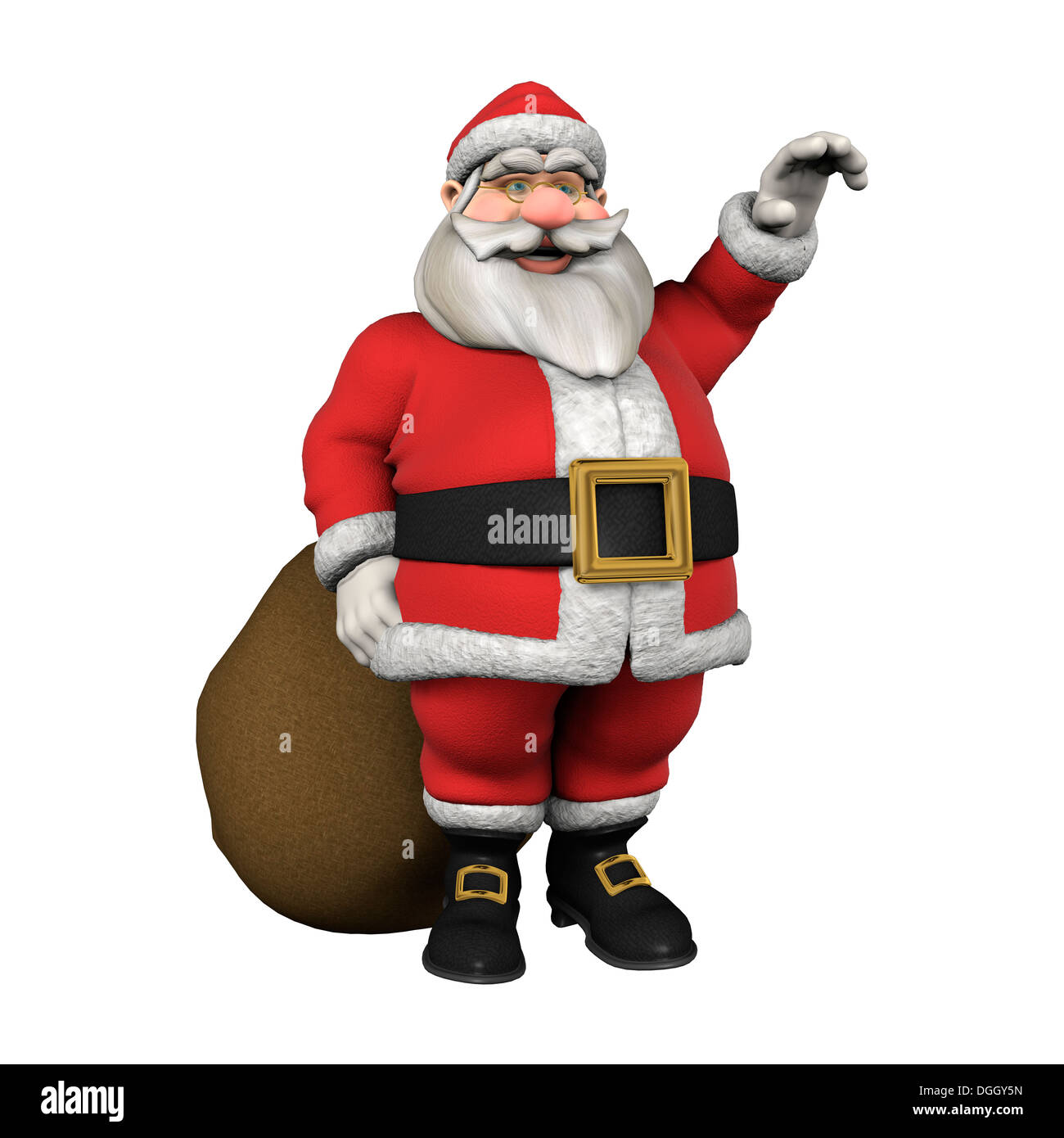 3D digital render of a Santa smiling and waving isolated on white ...
