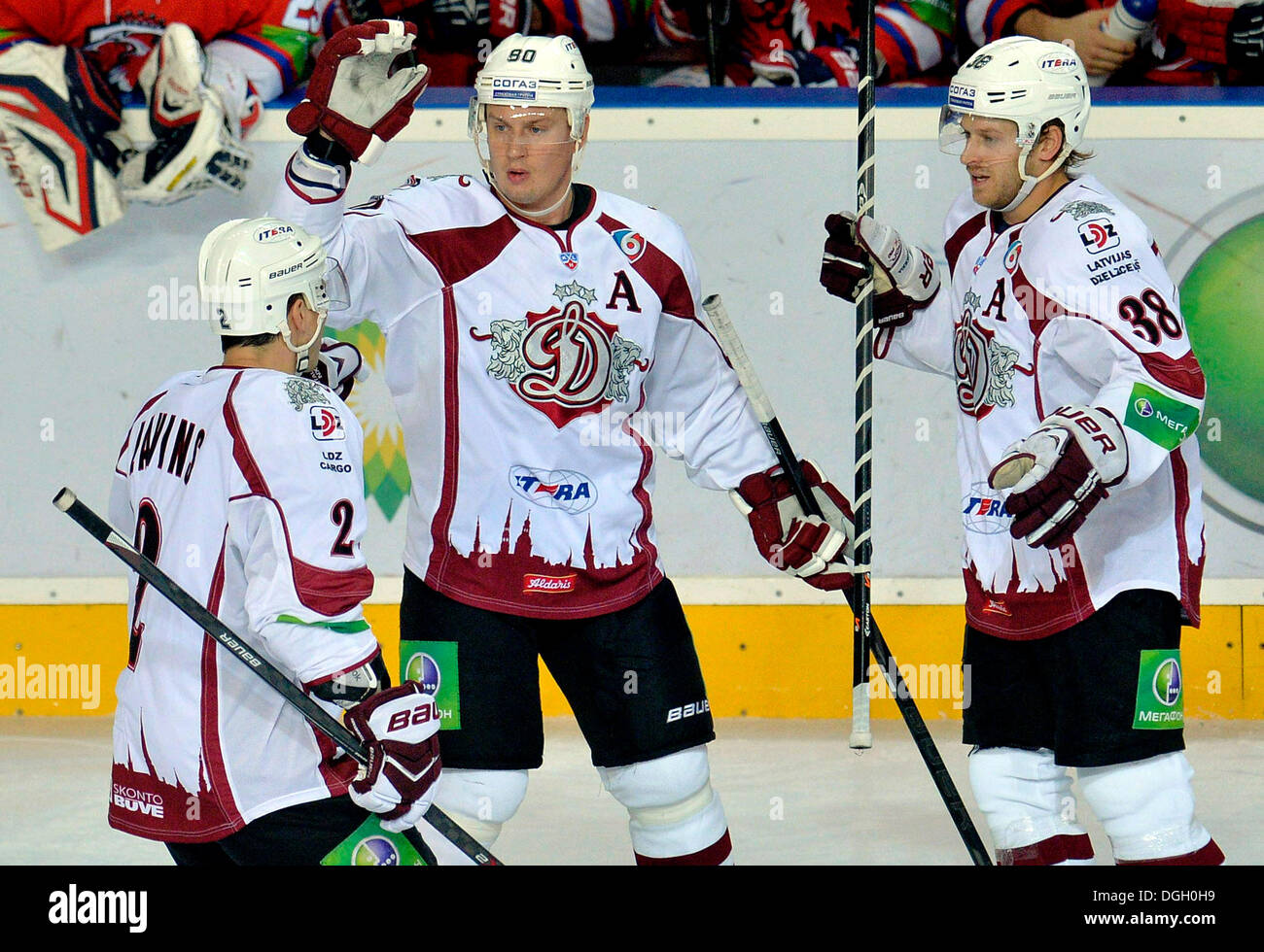 KHL ice hockey match, Lev Praha vs Dinamo Riga, Czech Republic, Prague ...