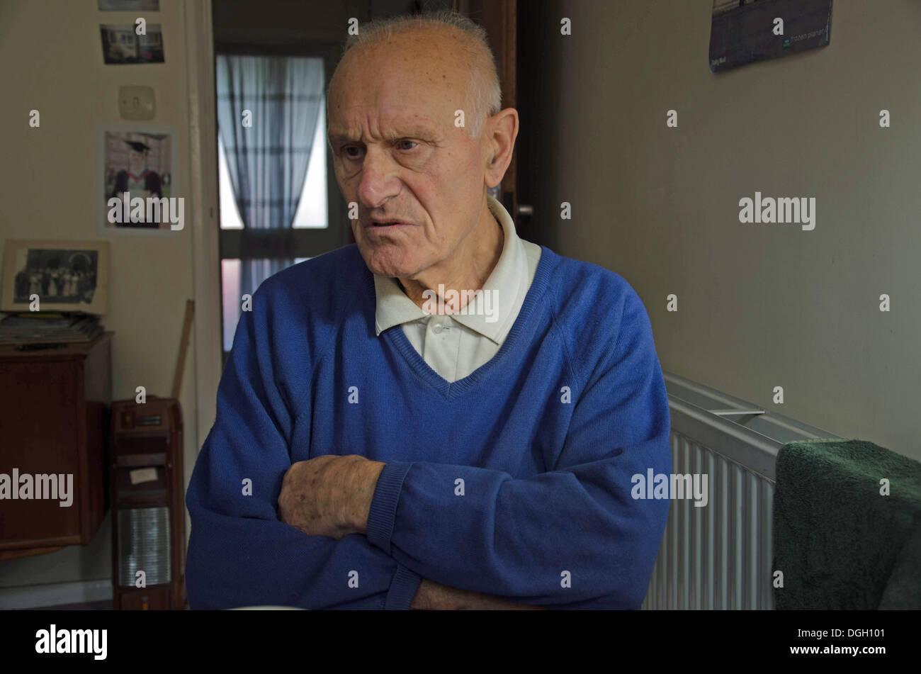 An elderly man with Dementia still living in his own home looking ...