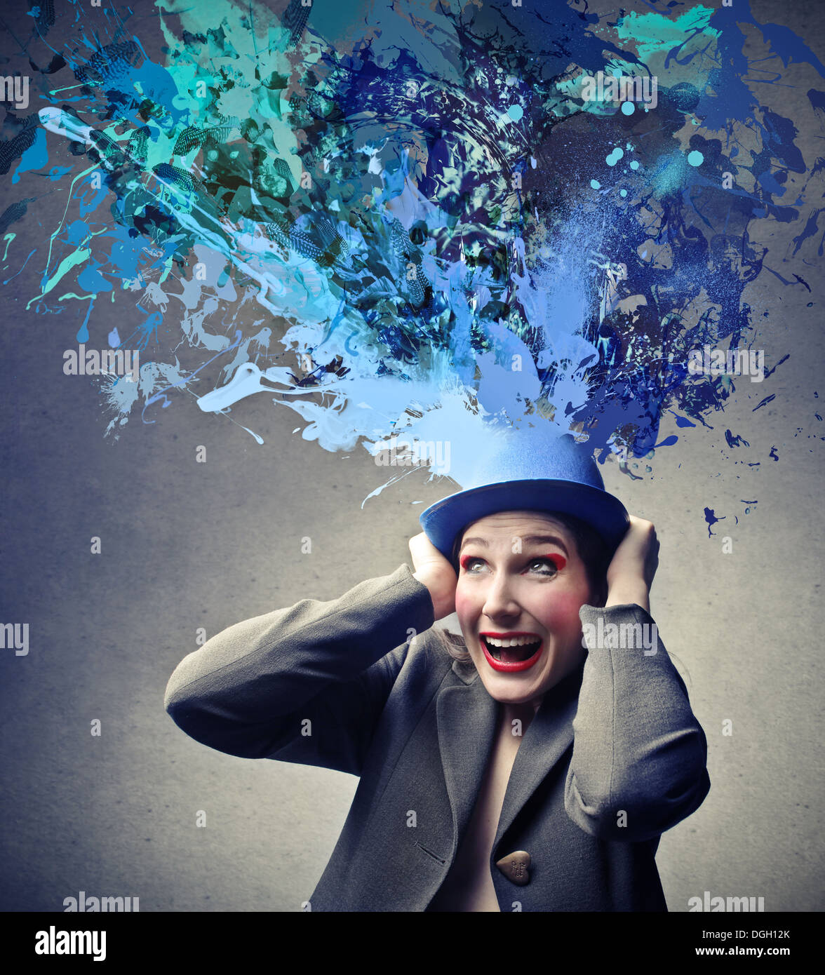 Vintage painting woman blue hi-res stock photography and images - Alamy