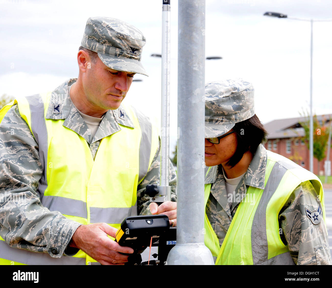 U.S. Air Force Airman 1st Class Abigail Cheek, right, 100th Civil ...
