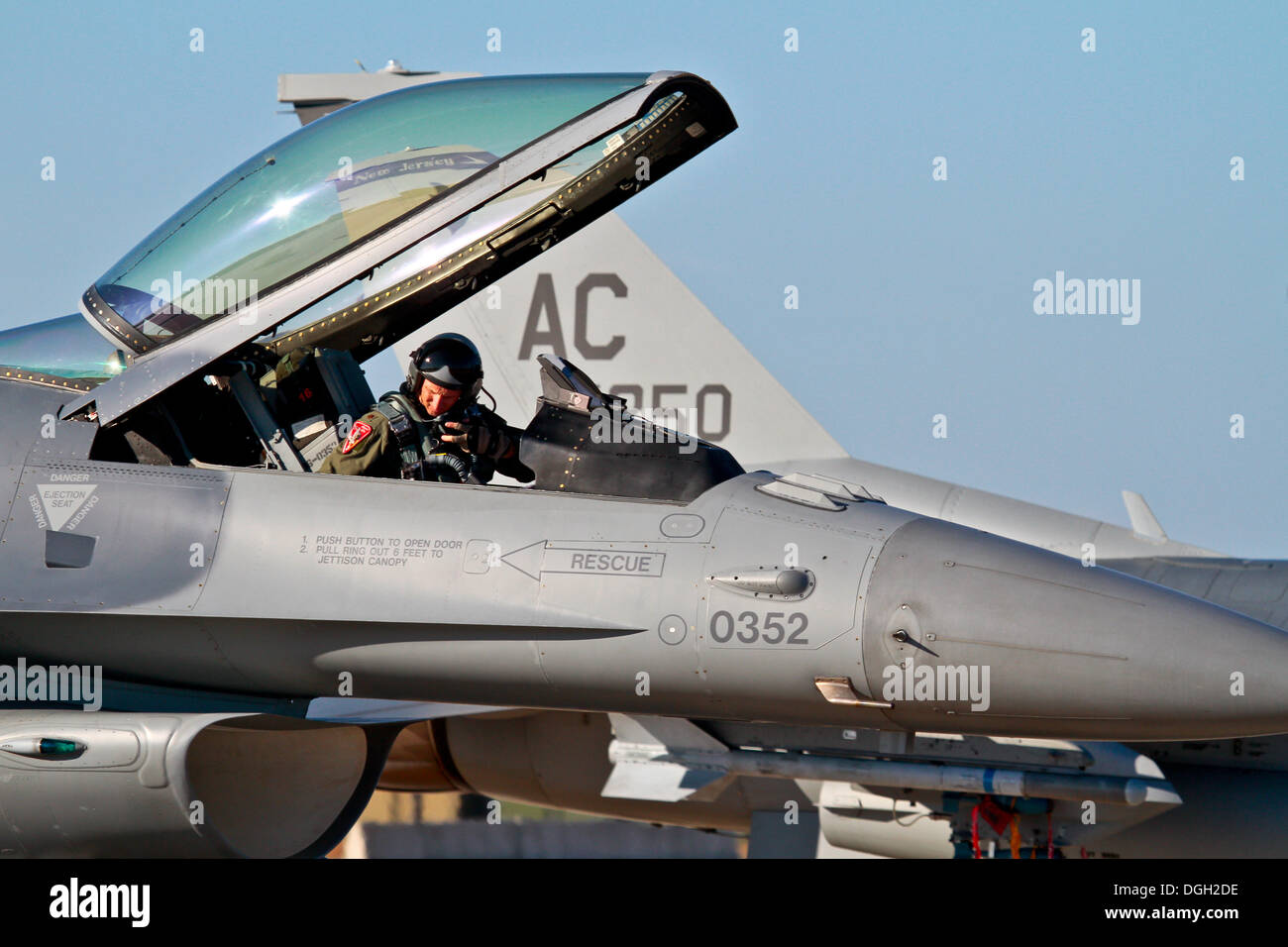 U.S. Air Force Maj. Gregory Poston, an F-16C Fighting Falcon pilot with ...