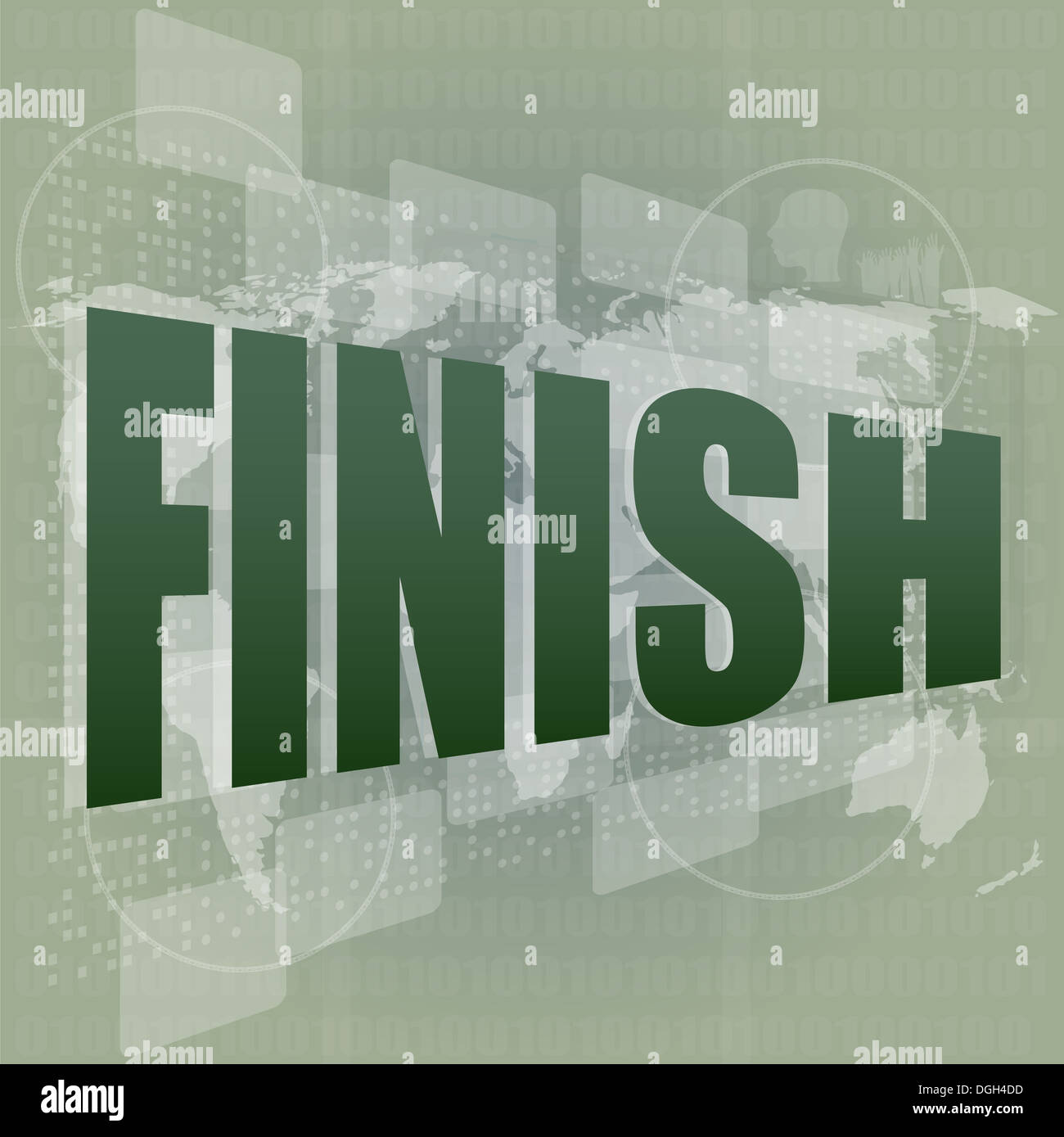 finish word on digital screen, mission control interface hi technology ...