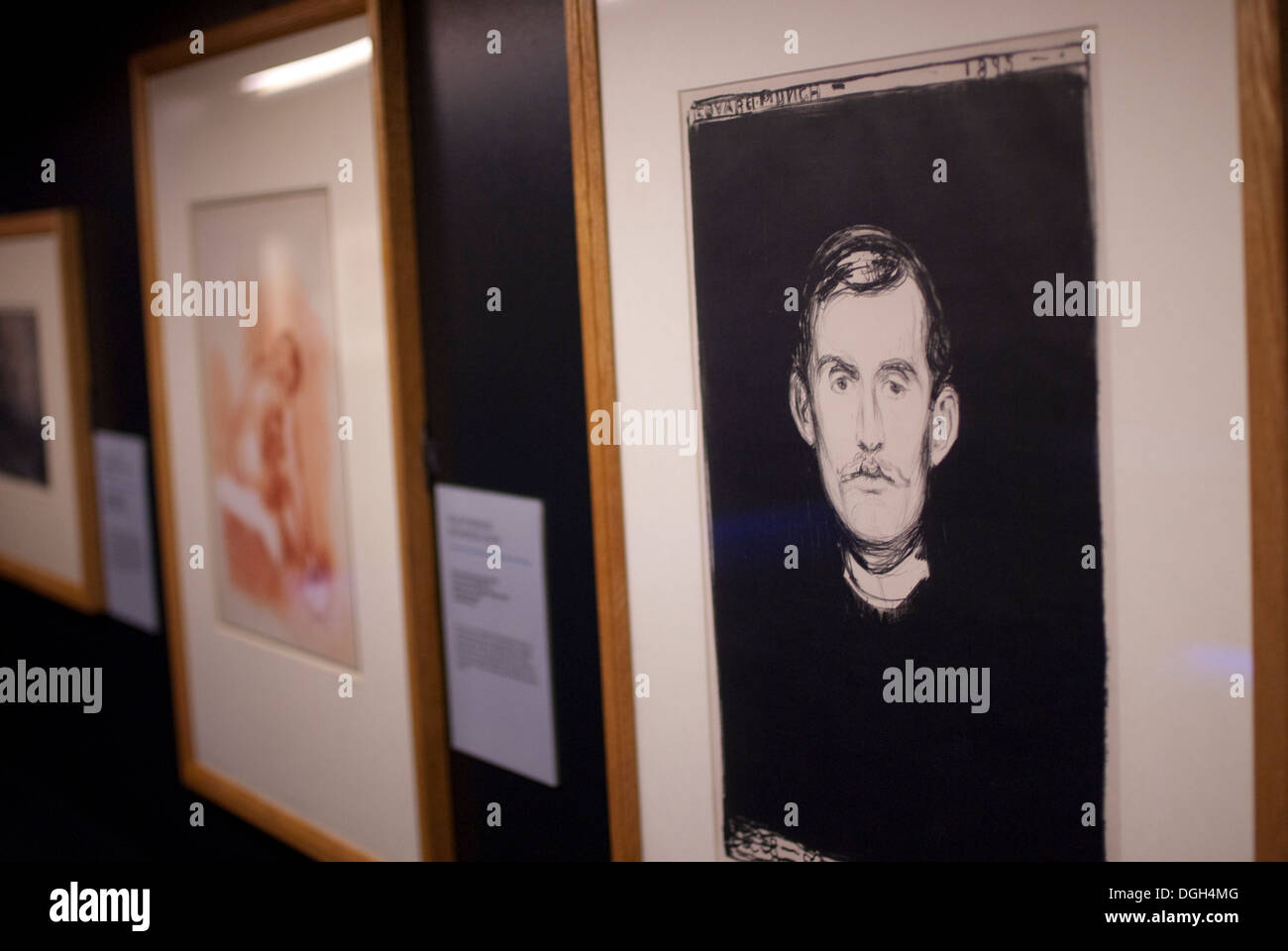Edvard Munch, Self-portrait with skeleton arm, a lithograph. Germany ...