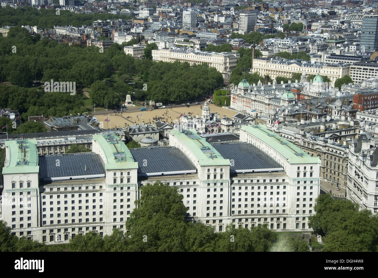View from London Eye of Ministry of Defence Main Building Horse Guards ...