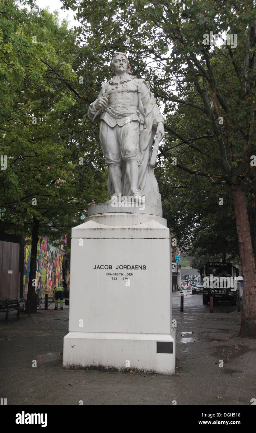 Statue of the artist Jacob Jordaens in Antwerp, Belgium Stock Photo - Alamy
