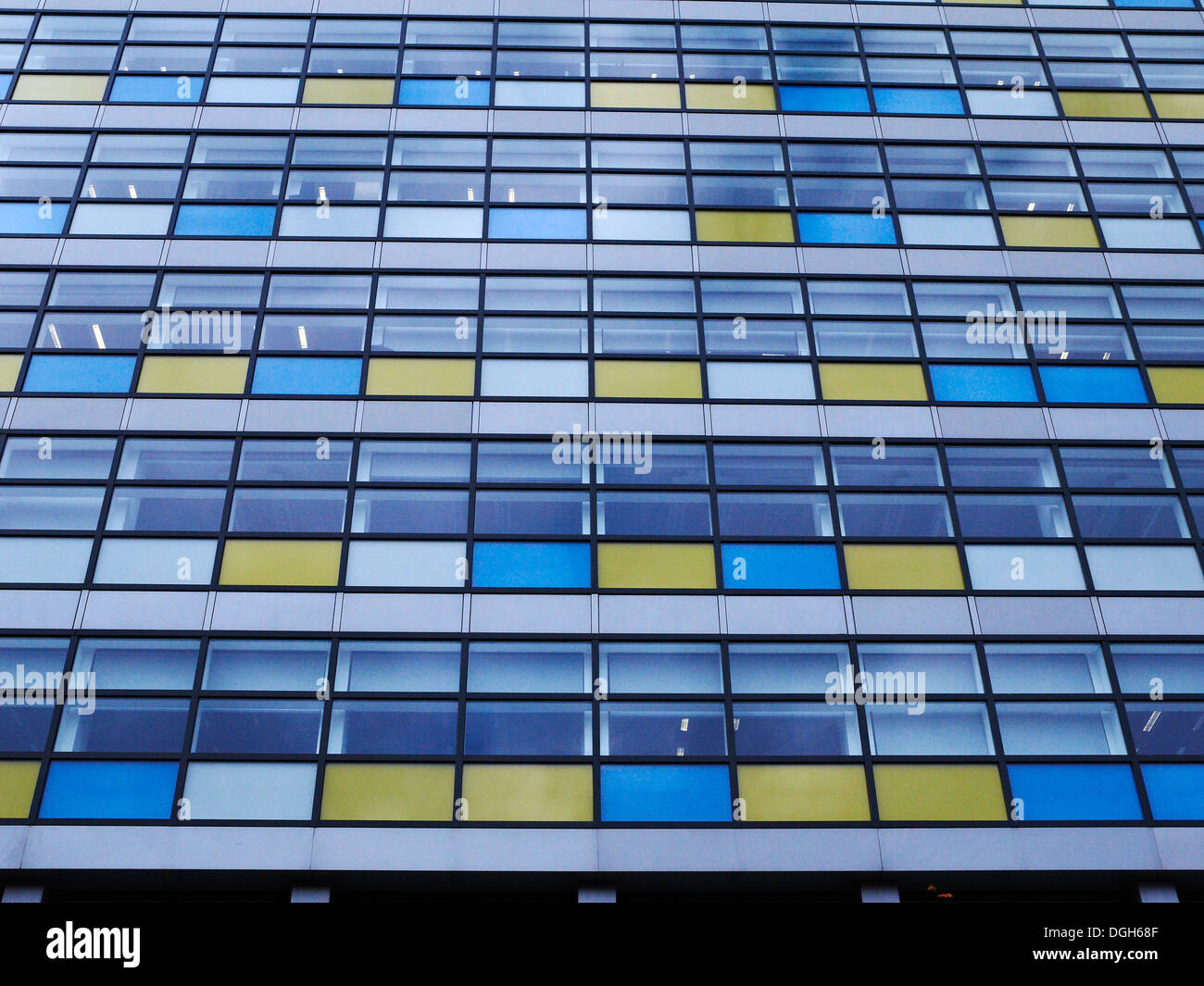 Office block glass windows in Manchester UK Stock Photo - Alamy